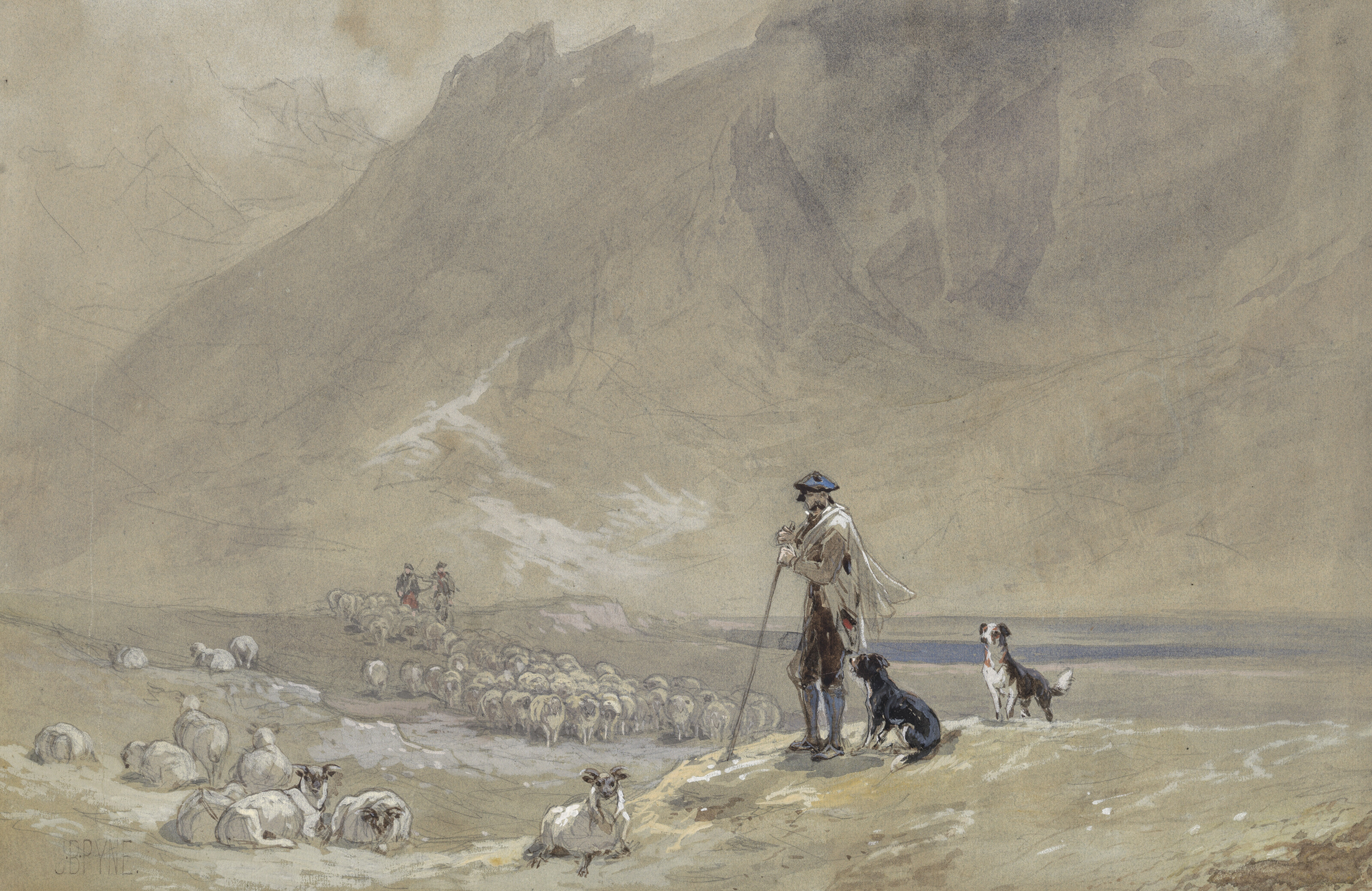 JAMES BAKER PYNE (BRISTOL 1800-1879 LONDON), The Highland Shepherd ...