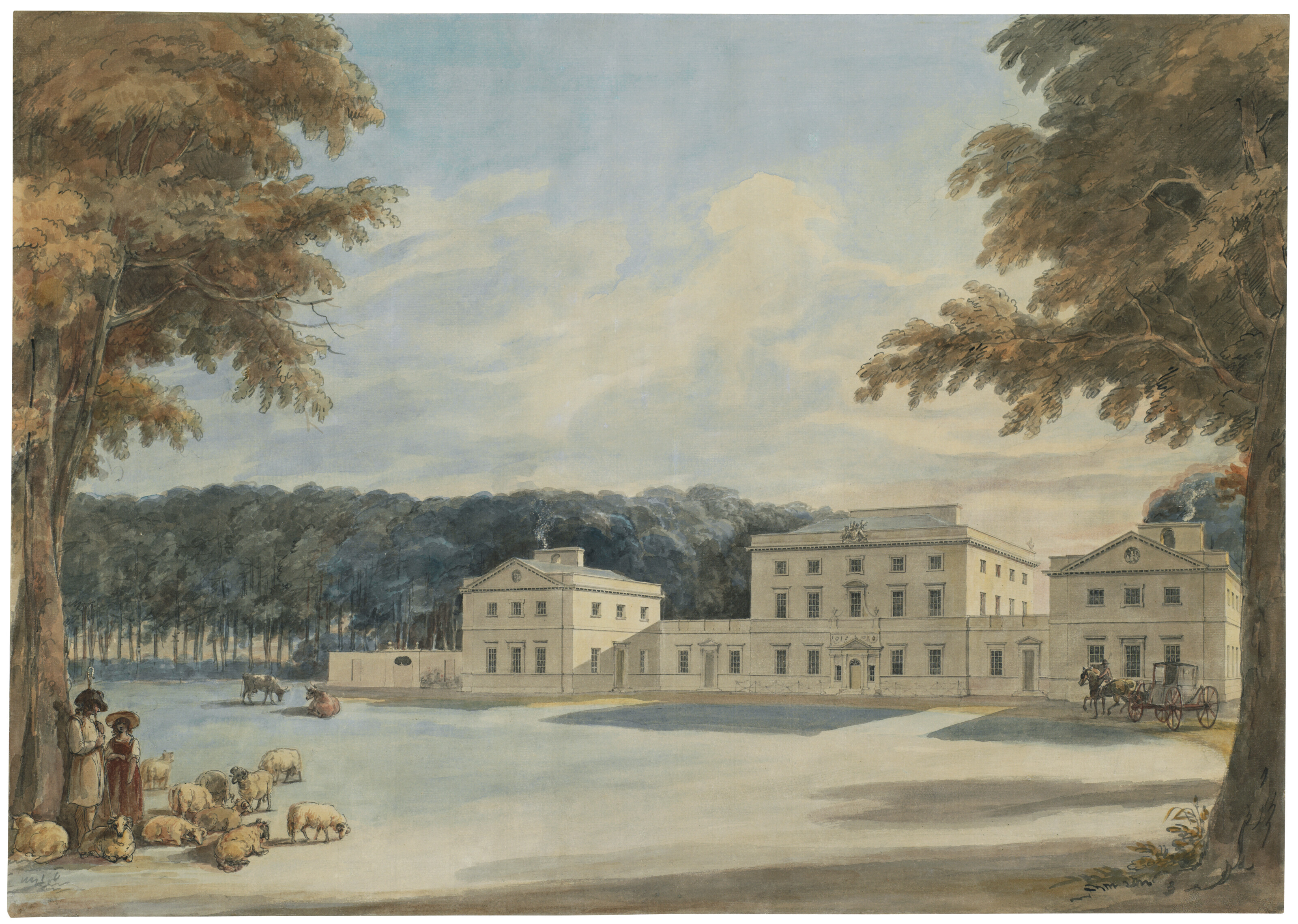 WILLIAM HAMILTON, R.A. (LONDON 1751-1801), Dalton Hall, near Beverly ...