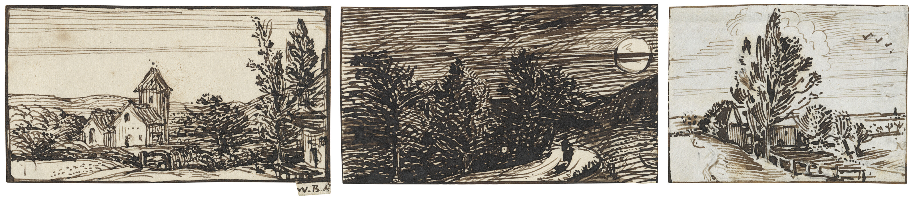 SIR WILLIAM BLAKE RICHMOND, R.A. (LONDON 1842-1924), Three landscape ...