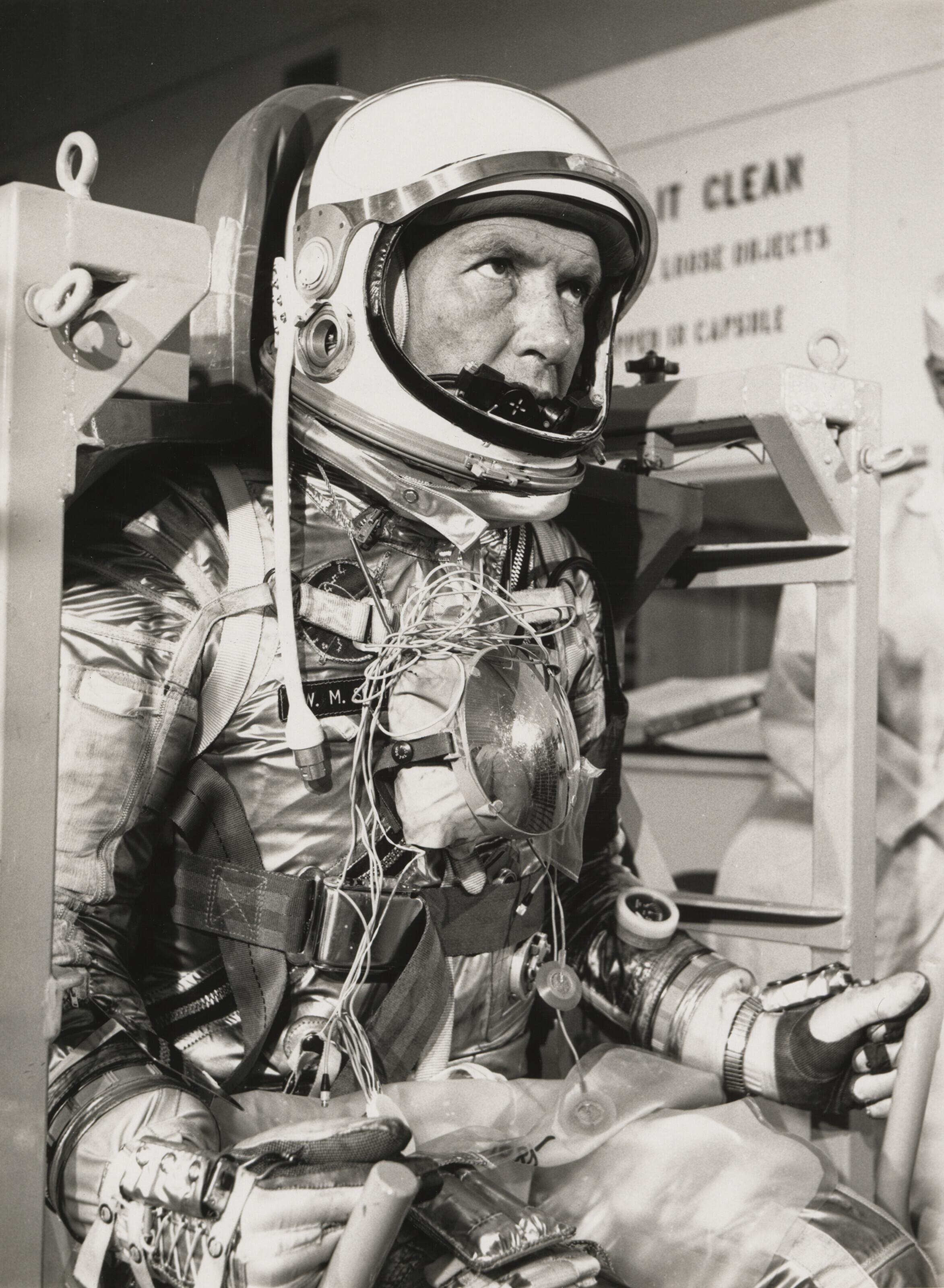 WALTER SCHIRRA DURING PREFLIGHT CHECKS, SEPTEMBER, 1962, NASA [PROJECT ...