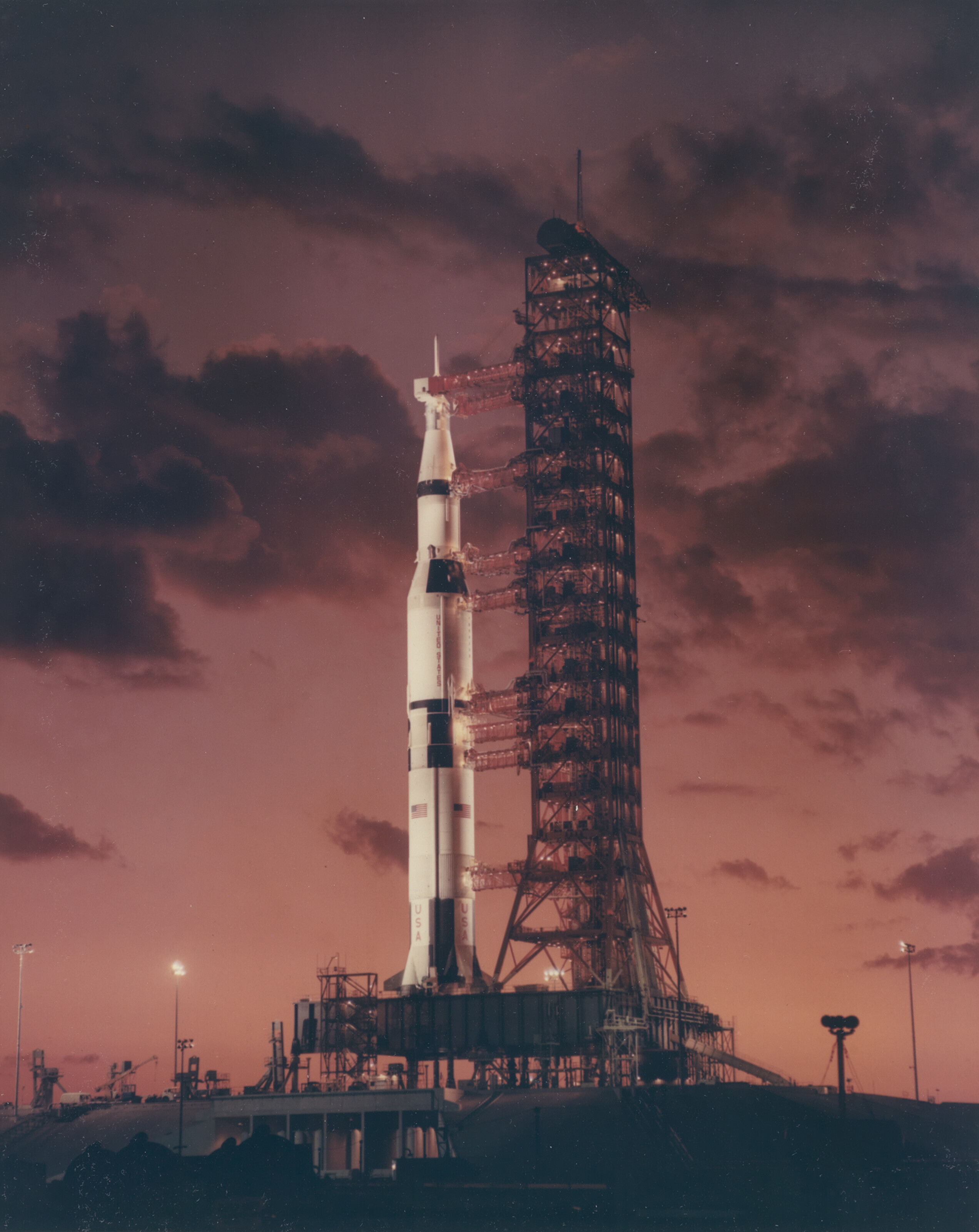 THE FIRST SATURN V ROCKET ON PAD 39A AT SUNSET, NOVEMBER 1967, NASA [APOLLO 4] | Christie’s