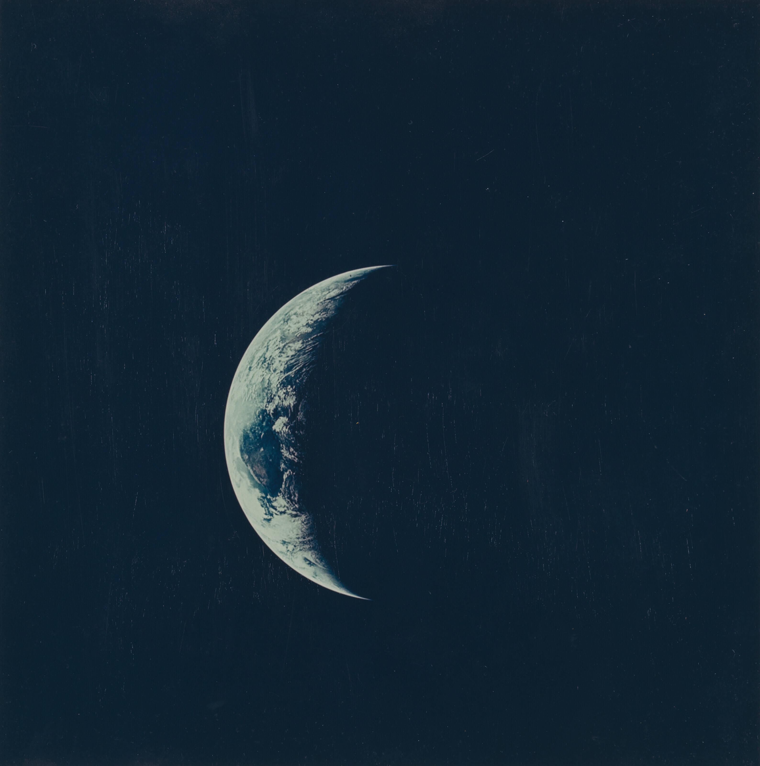 [LARGE FORMAT] VIEW OF A CRESCENT EARTH, JULY 16-24, 1969, NASA [APOLLO ...