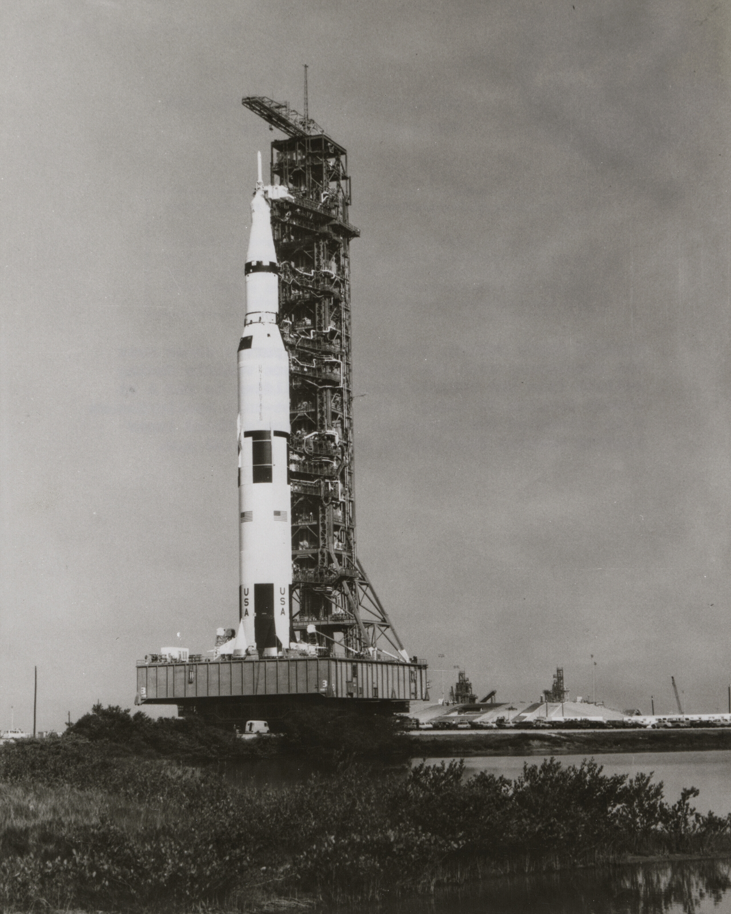 SATURN V ON THE TRANSPORTER TO PAD A, DECEMBER 16, 1969, NASA [APOLLO ...