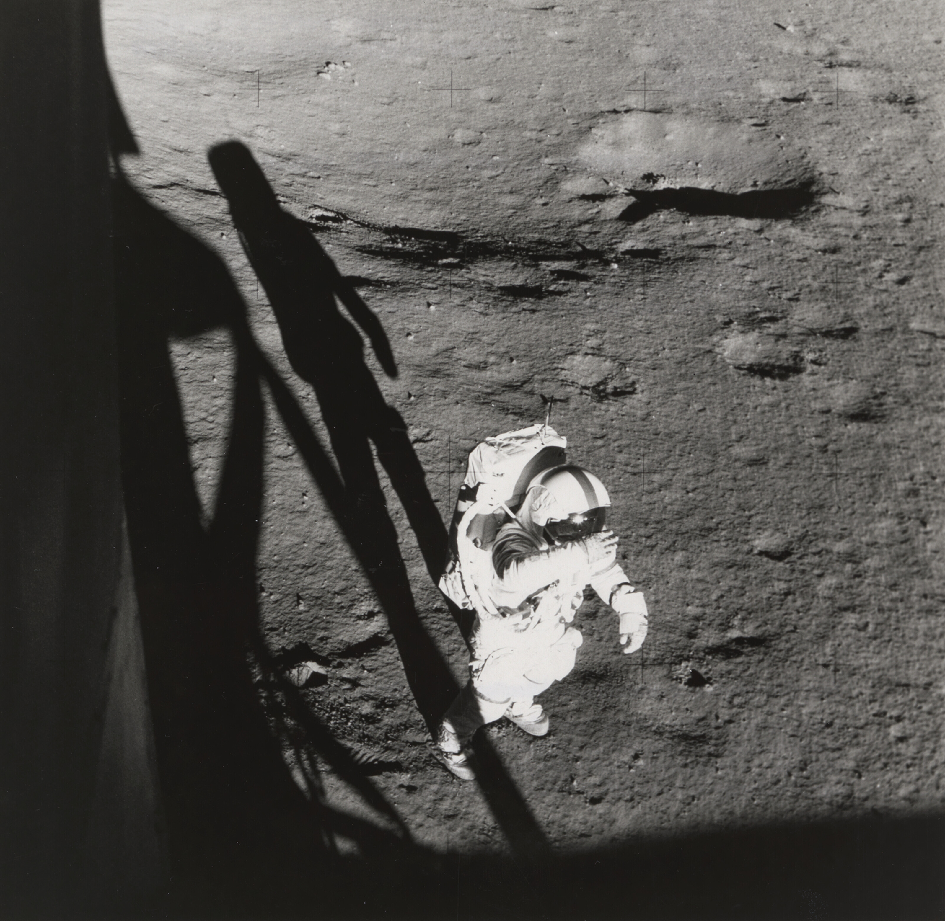 ALAN SHEPARD ON THE LUNAR SURFACE, SEEN FROM THE LM ANTARES, FEBRUARY ...
