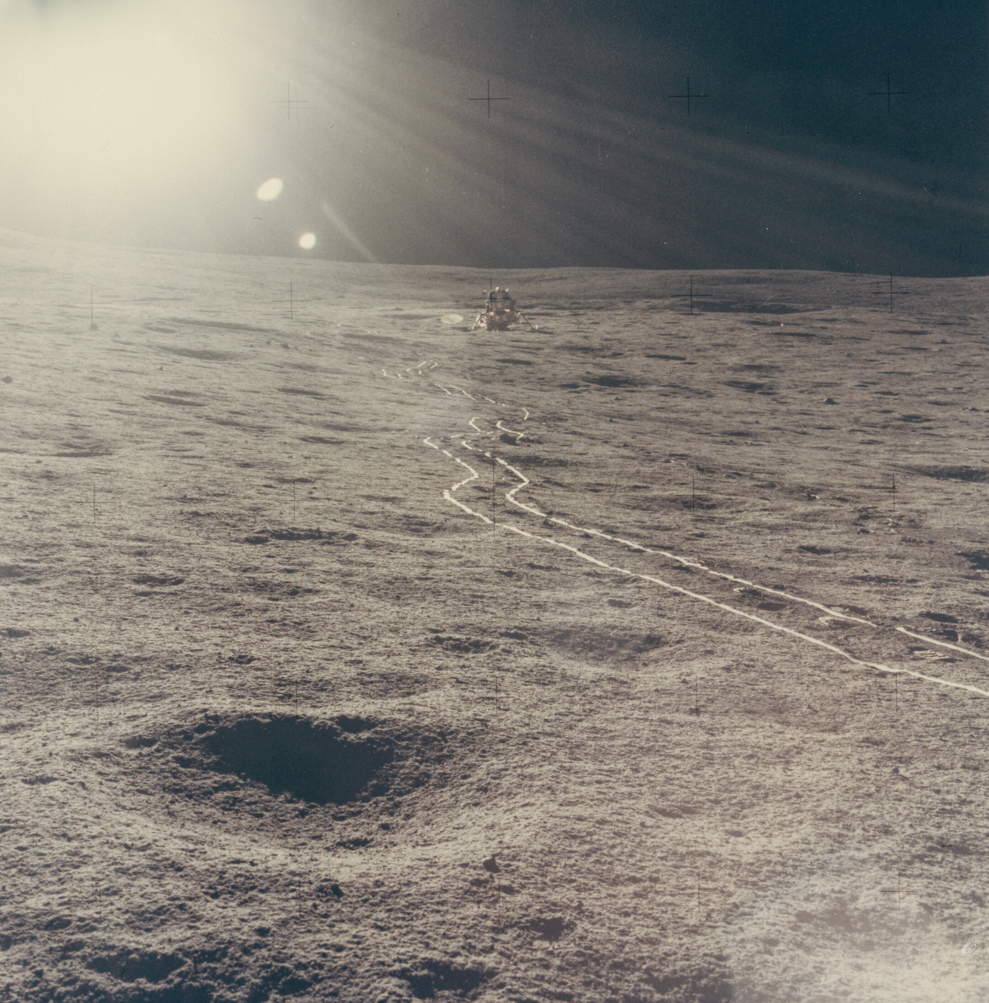 TRACKS IN THE LUNAR SOIL, FEBRUARY 5, 1971, NASA [APOLLO 14] | Christie’s