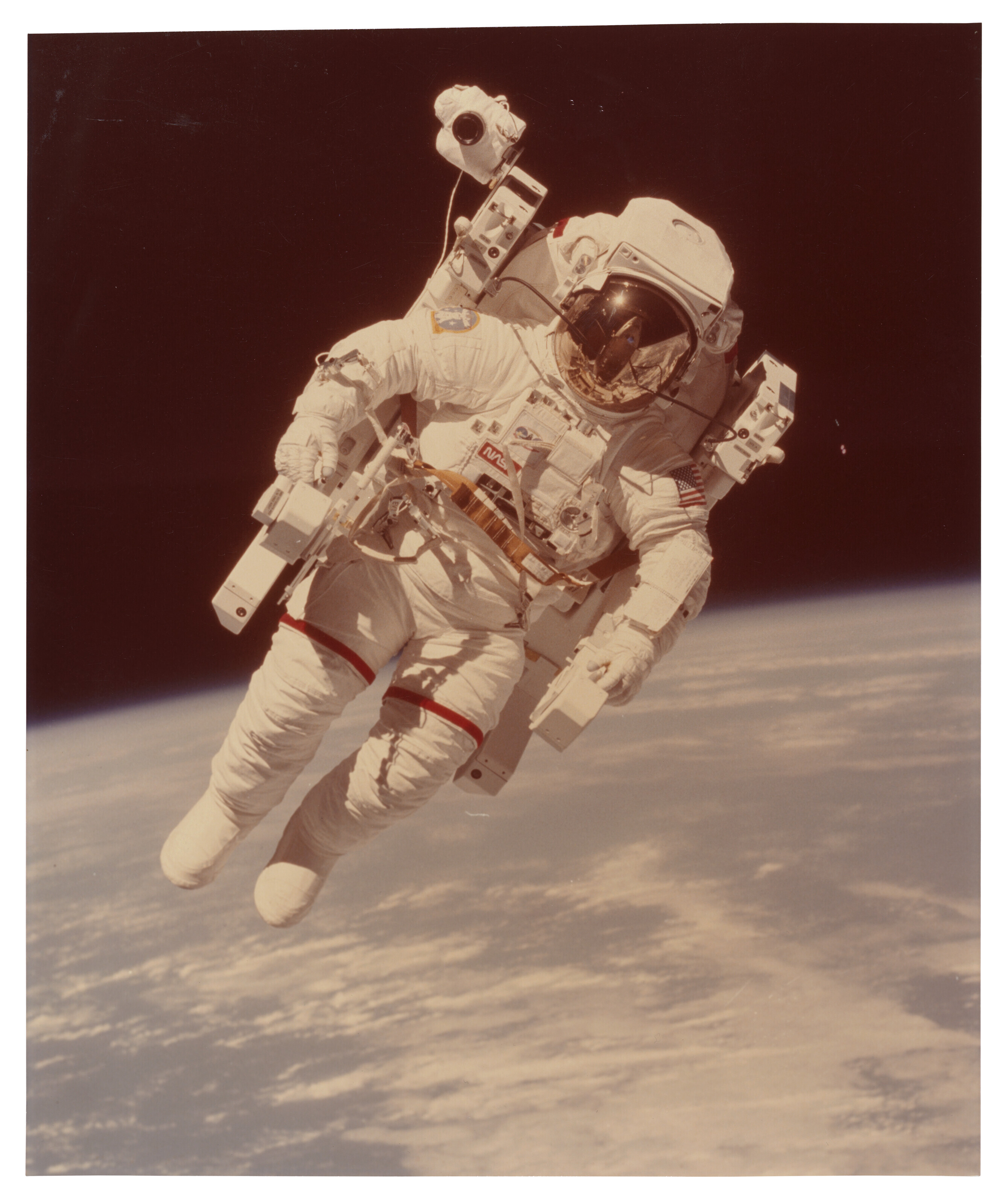 [LARGE FORMAT] FIRST UNTETHERED SPACE FLIGHT, FEBRUARY 7, 1984, ROBERT ...