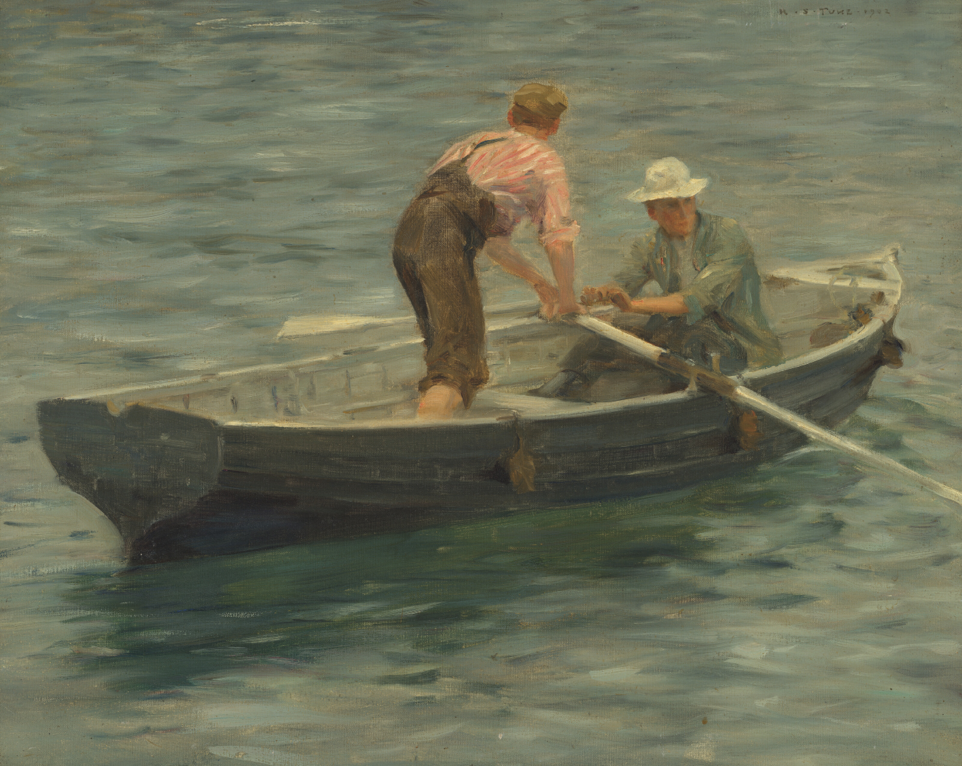 HENRY SCOTT TUKE, R.A. (BRITISH, 1858-1929), Going Ashore for the ...