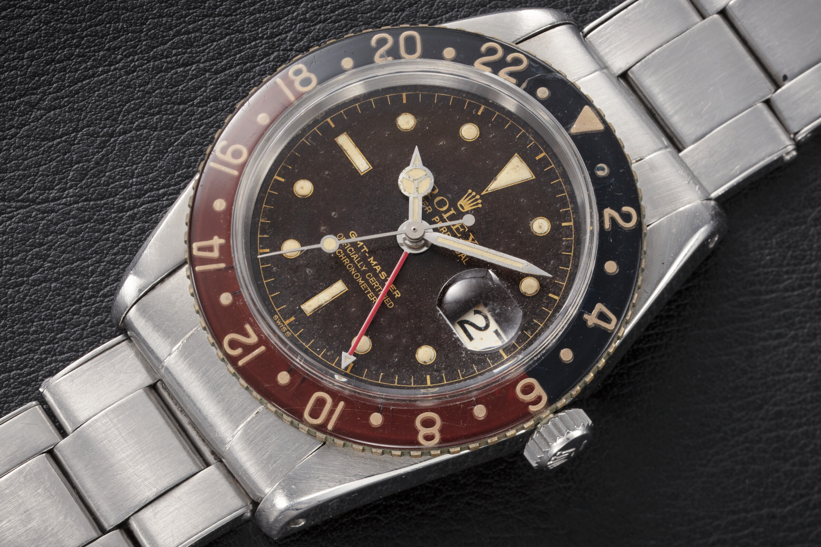 ROLEX, GMT-MASTER REF. 6542 ‘BAKELITE’, A RARE STEEL AUTOMATIC TWO TIME ...