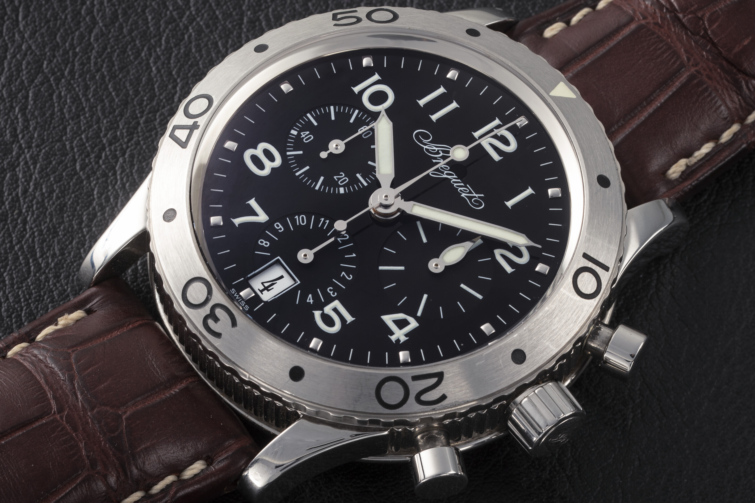 BREGUET, TYPE XX TRANSATLANTIQUE REF.3820, A STEEL AUTOMATIC FLYBACK ...