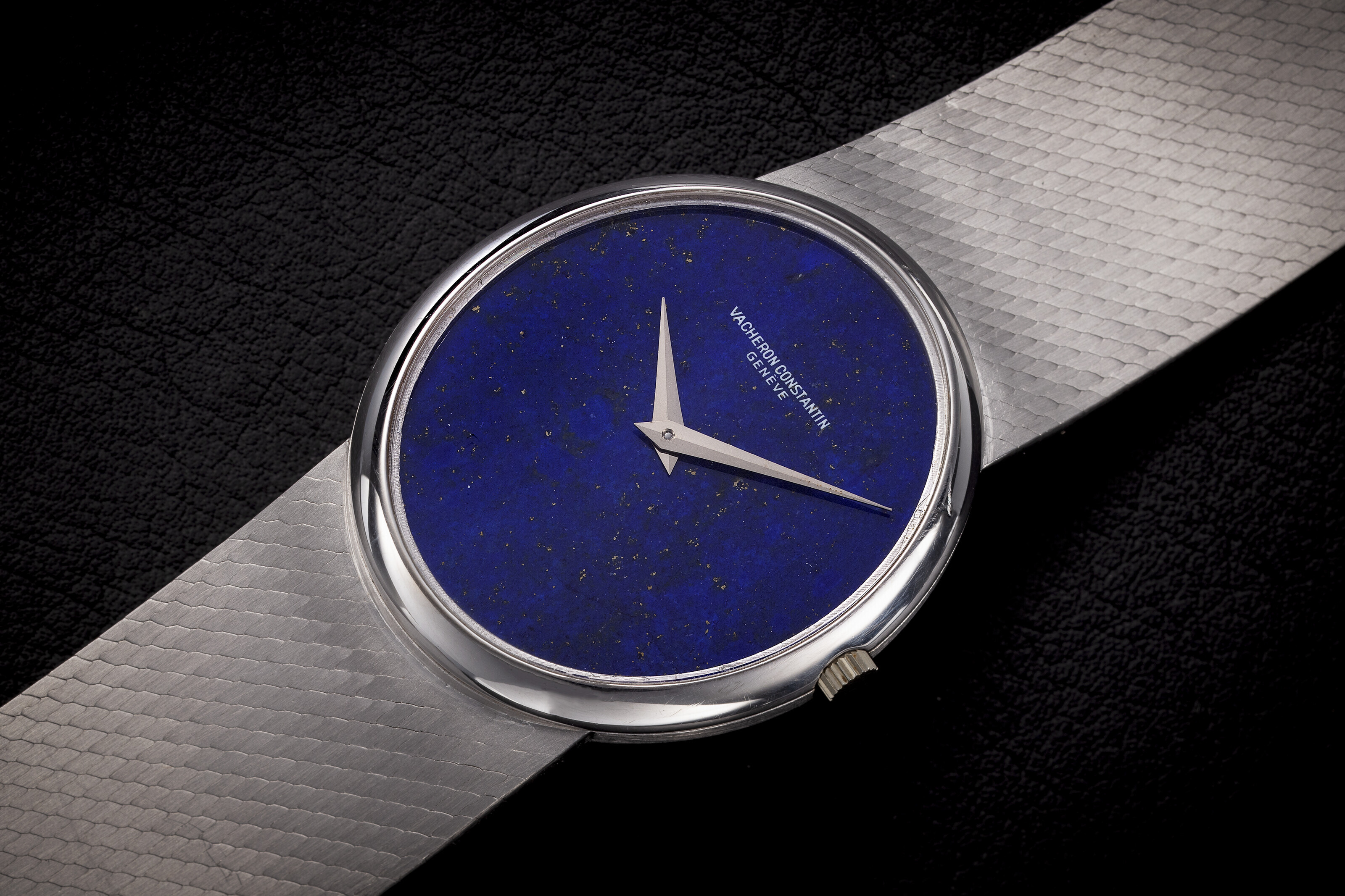 VACHERON CONSTANTIN, AN 18K WHITE GOLD BRACELETED WRISTWATCH WITH LAPIS ...
