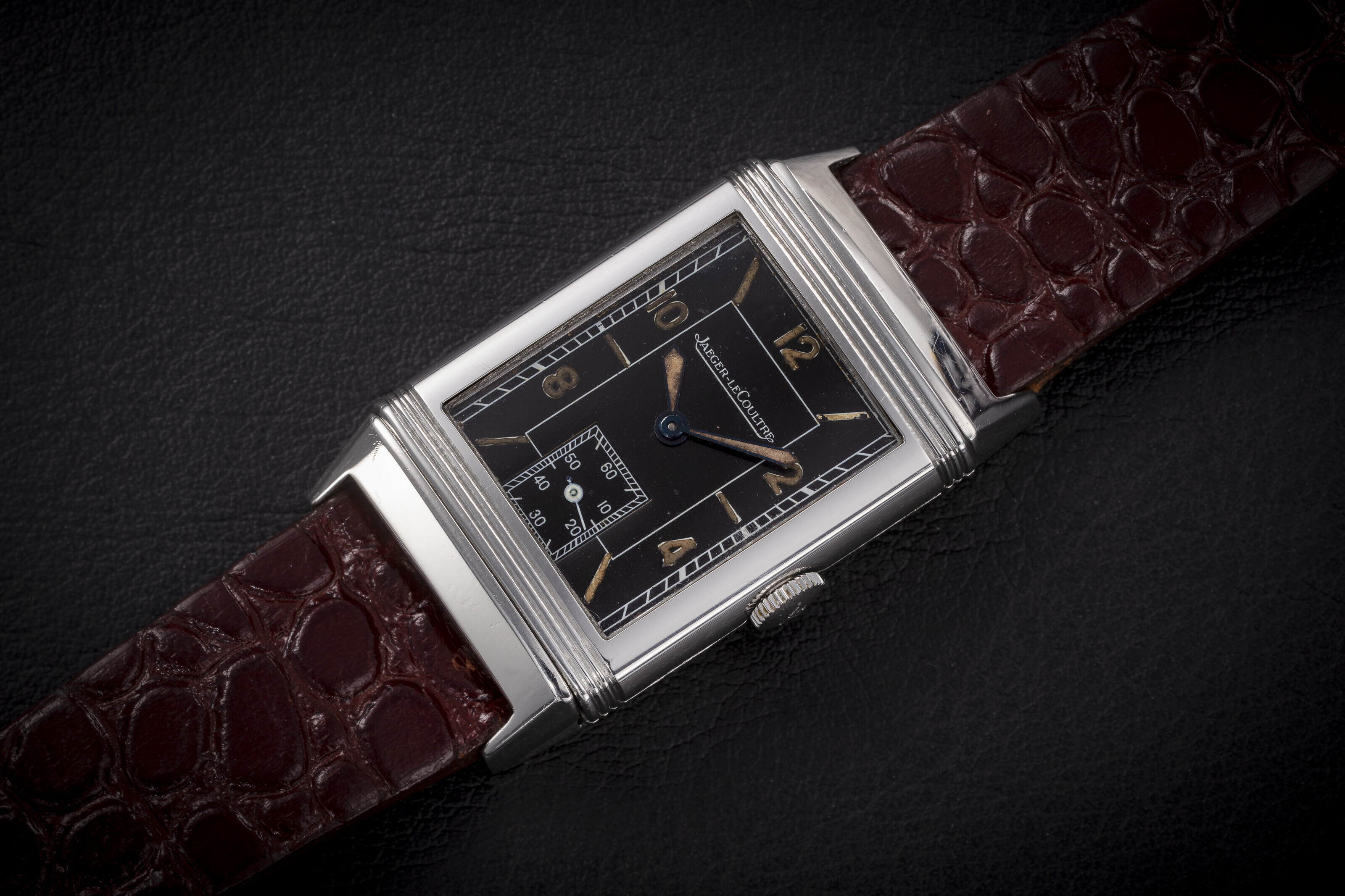 JAEGER-LECOULTRE, REVERSO, A RARE STEEL MANUAL-WINDING WRISTWATCH WITH ...