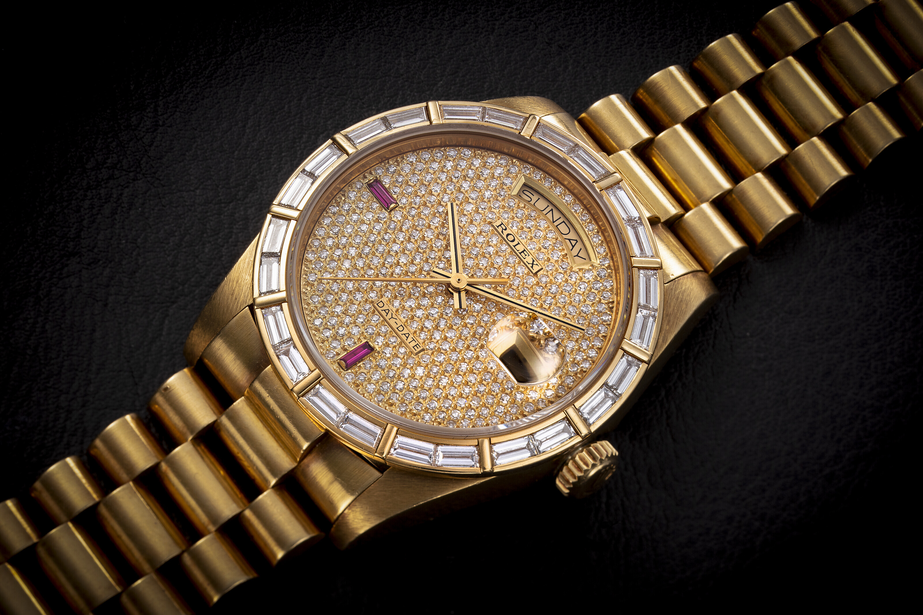 ROLEX, DAY-DATE REF. 18168, GOLD AND DIAMOND-SET AUTOMATIC WRISTWATCH ...