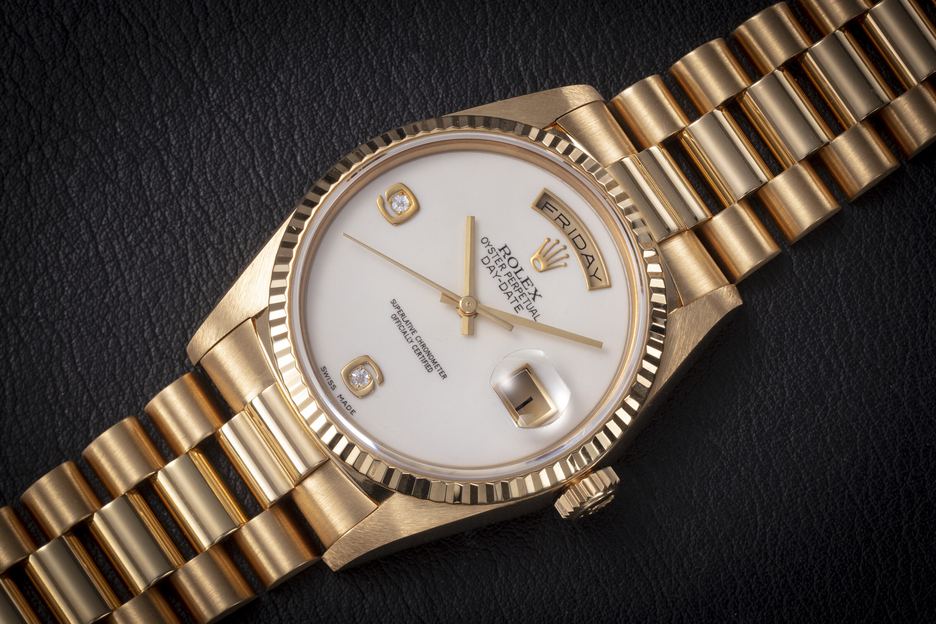 ROLEX, DAY-DATE REF. 18238, A GOLD AUTOMATIC WRISTWATCH WITH CACHOLONG ...