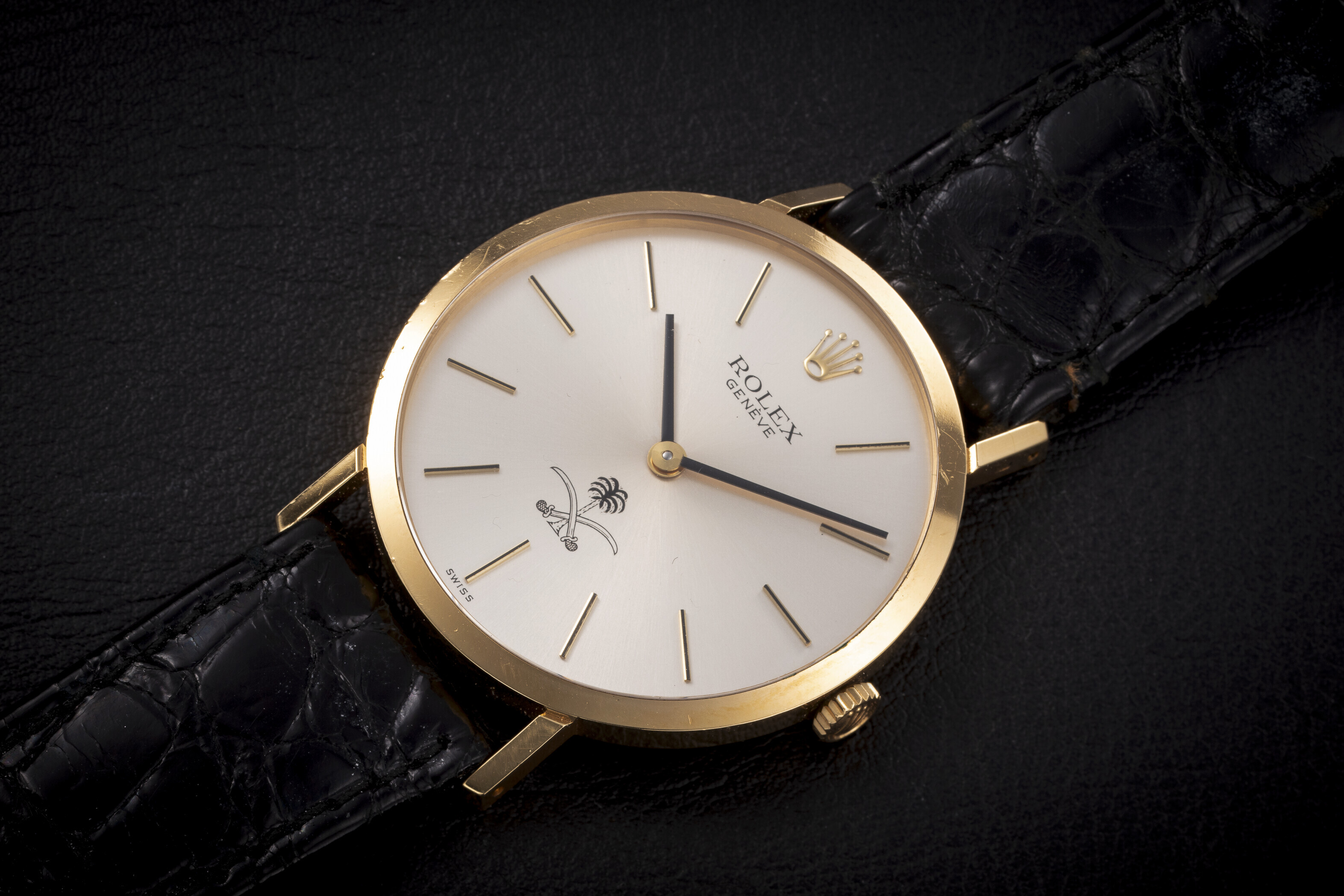 ROLEX, CELLINI REF. 4112, A GOLD WRISTWATCH WITH THE NATIONAL EMBLEM OF ...