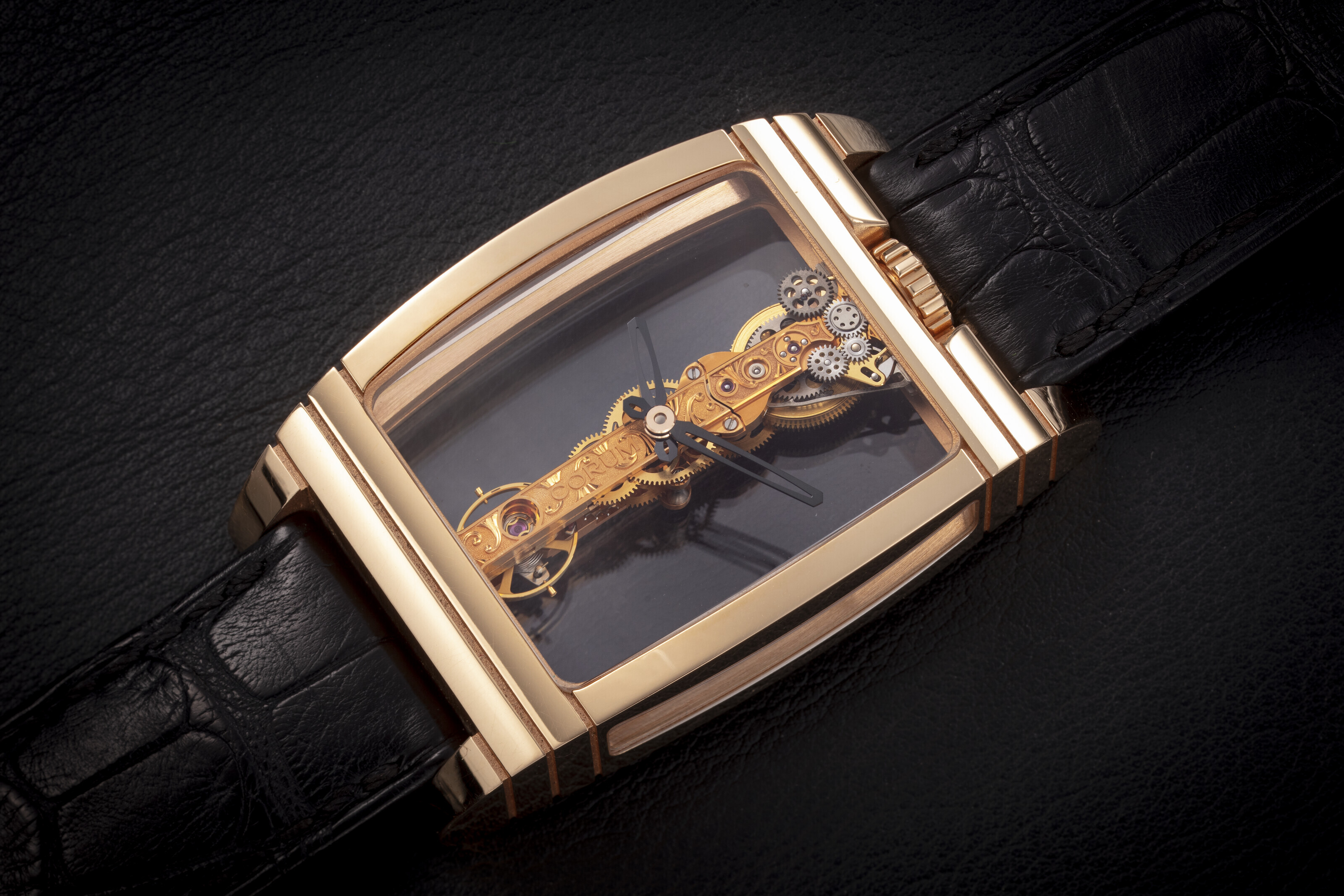 CORUM, GOLDEN BRIDGE REF. 113.550.55, AN ATTRACTIVE AND UNUSUAL ROSE ...