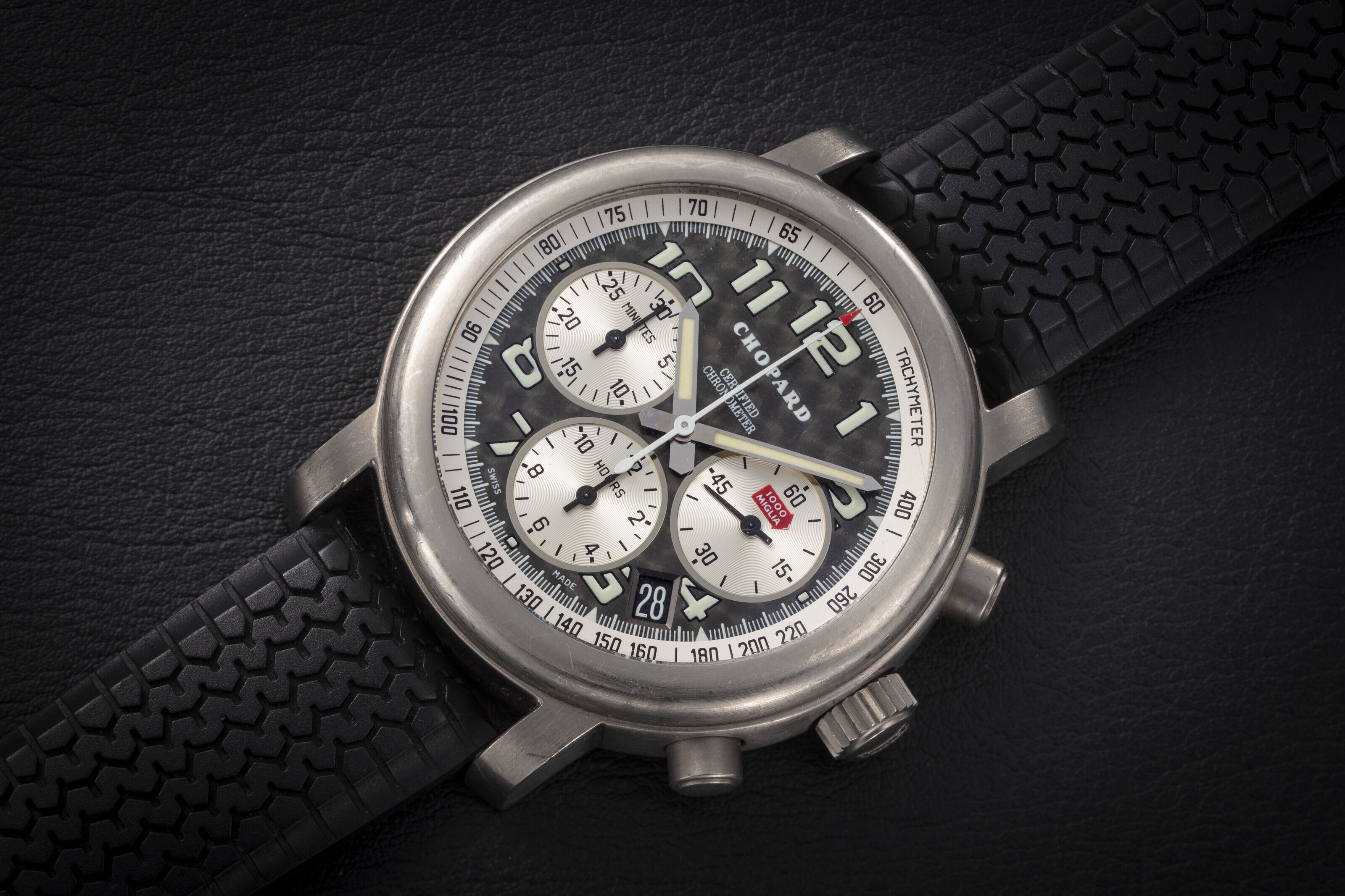 CHOPARD MILLE MIGLIA REF. 8407, A TITANIUM AUTOMATIC CHRONOGRAPH, CASE ...