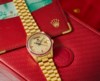 ROLEX. AN EXTREMELY RARE AND HIGHLY ATTRACTIVE 18K GOLD, DIAMOND AND ...