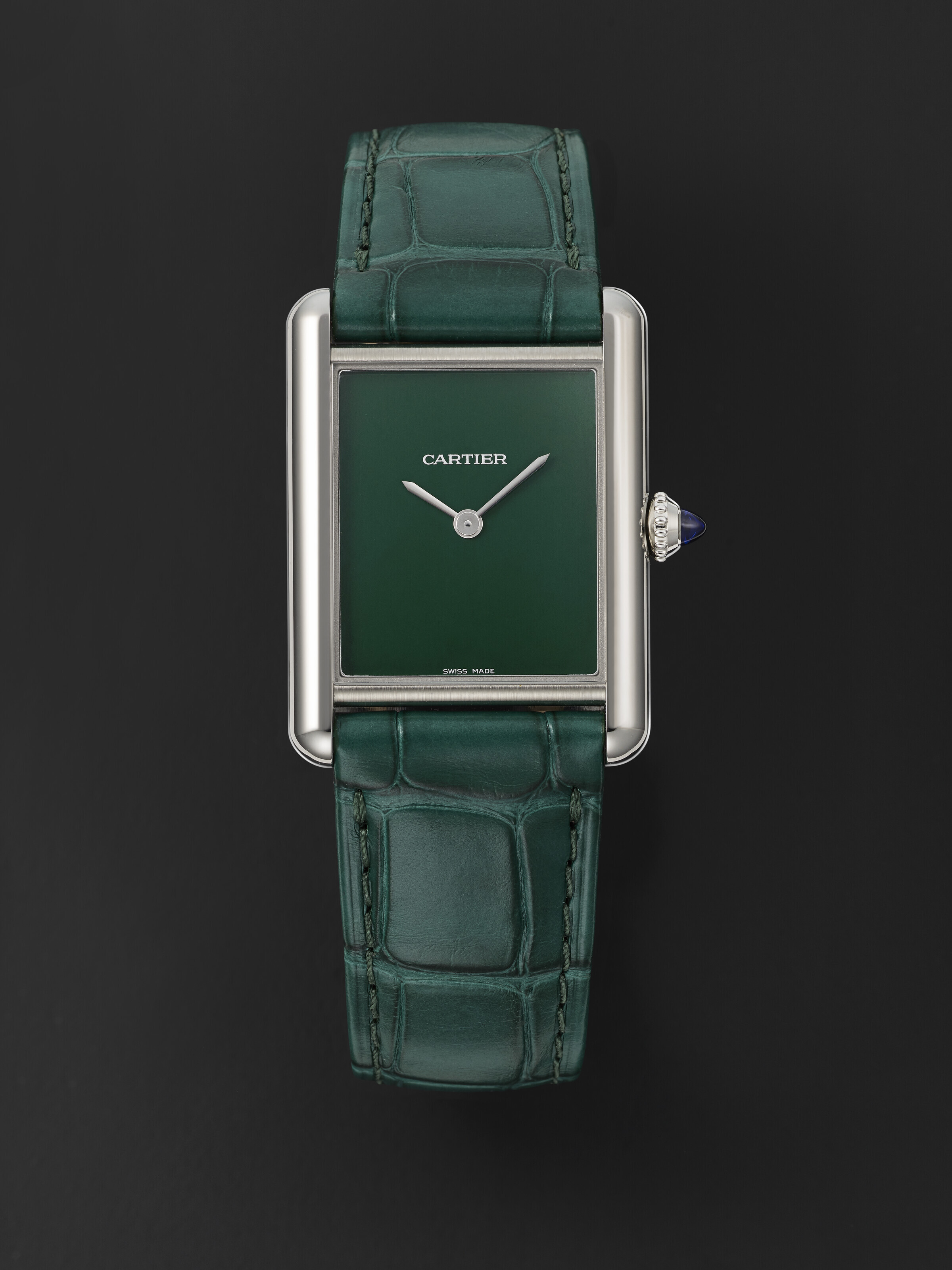 CARTIER, STEEL 'TANK MUST' GREEN, REF. WSTA0056, | Christie’s