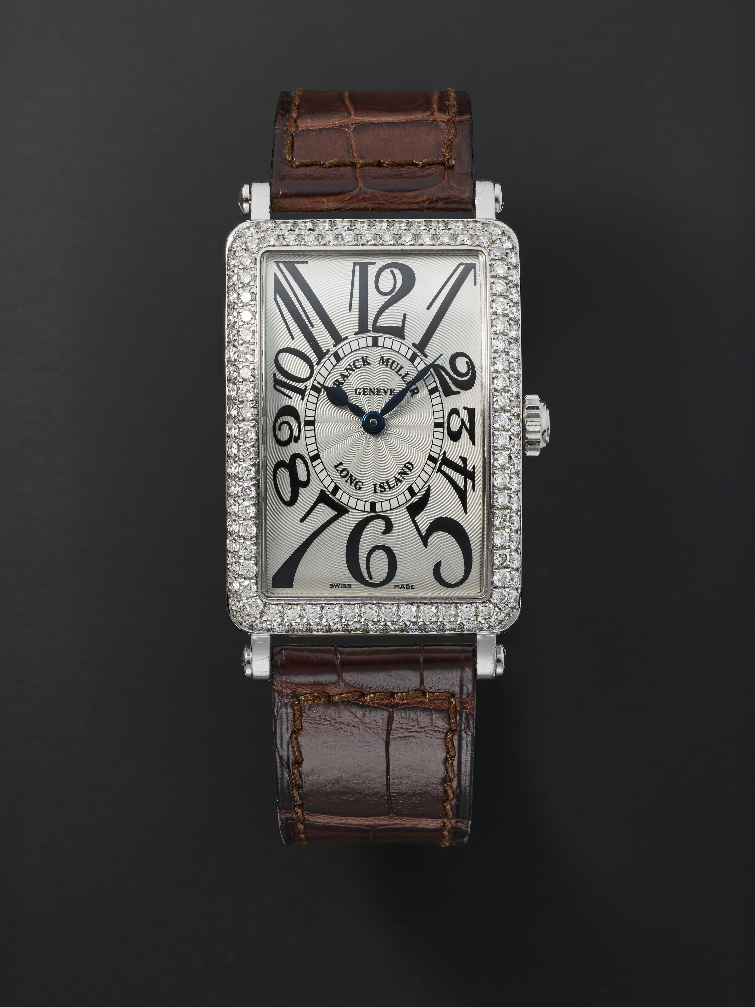 FRANCK MULLER, WHITE GOLD AND DIAMOND-SET LONG ISLAND, REF. 950 QZ D ...