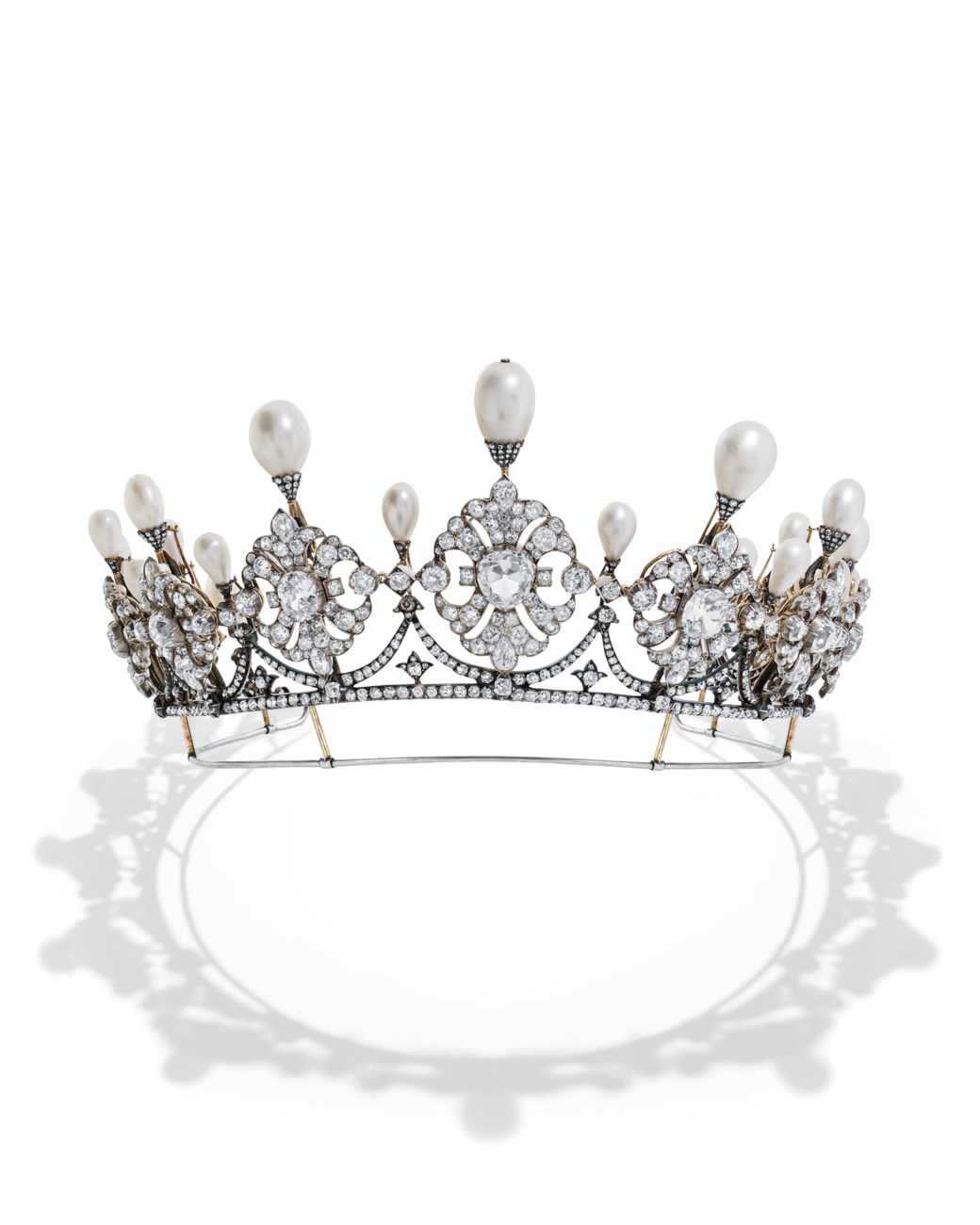 EXCEPTIONAL 19TH CENTURY NATURAL PEARL AND DIAMOND TIARA | Christie's