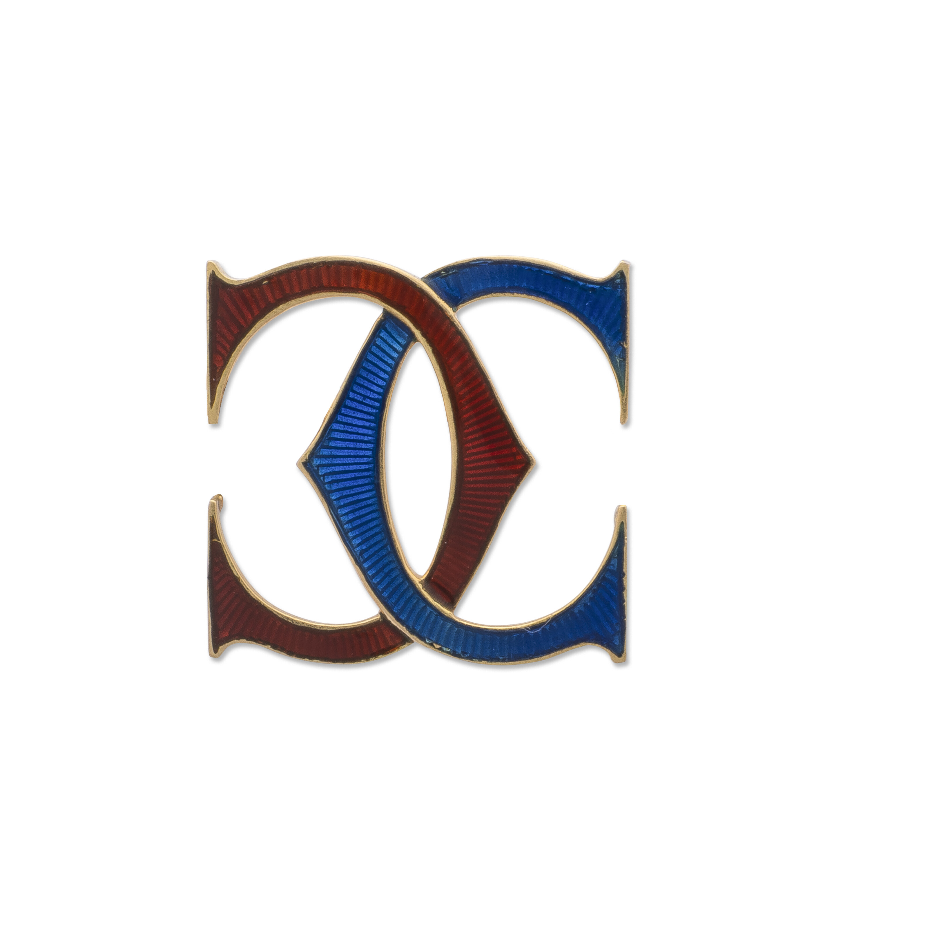 CARTIER EARLY 20TH CENTURY ENAMEL AND GOLD ‘DOUBLE C’ BROOCH, | Christie’s