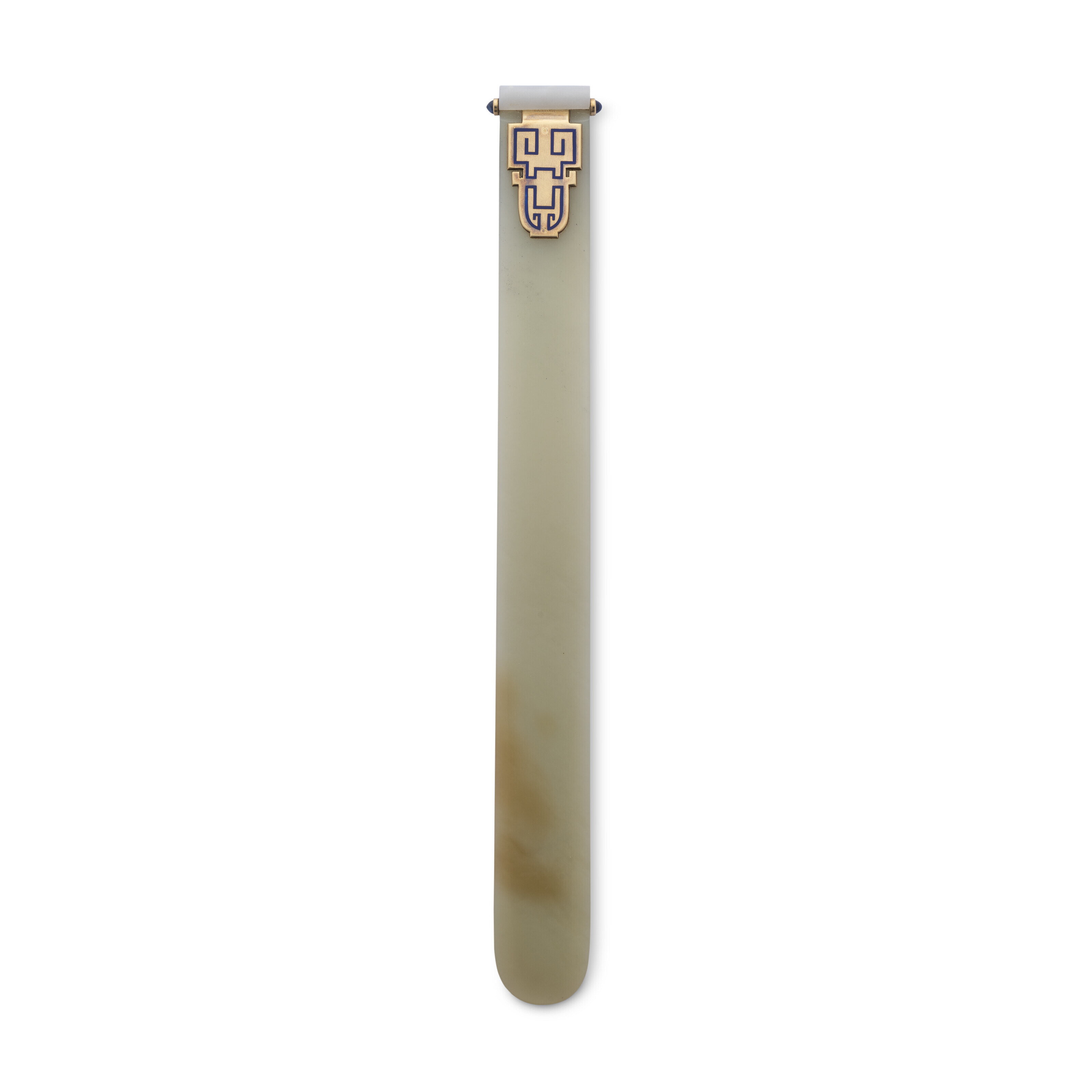 CARTIER ART DECO JADE, ENAMEL AND SAPPHIRE BOOKMARK, | Christie’s