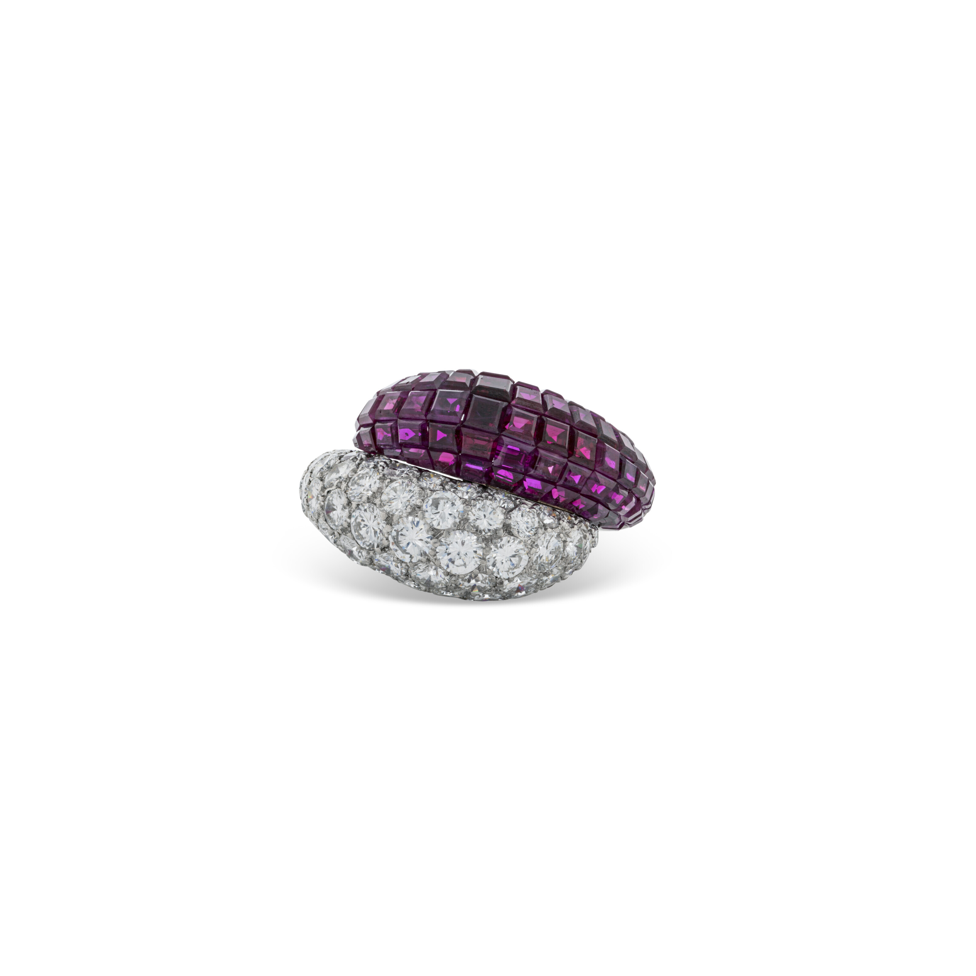 VAN CLEEF & ARPELS RUBY AND DIAMOND MYSTERY SET ‘DOUBLE BOULE’ RING ...
