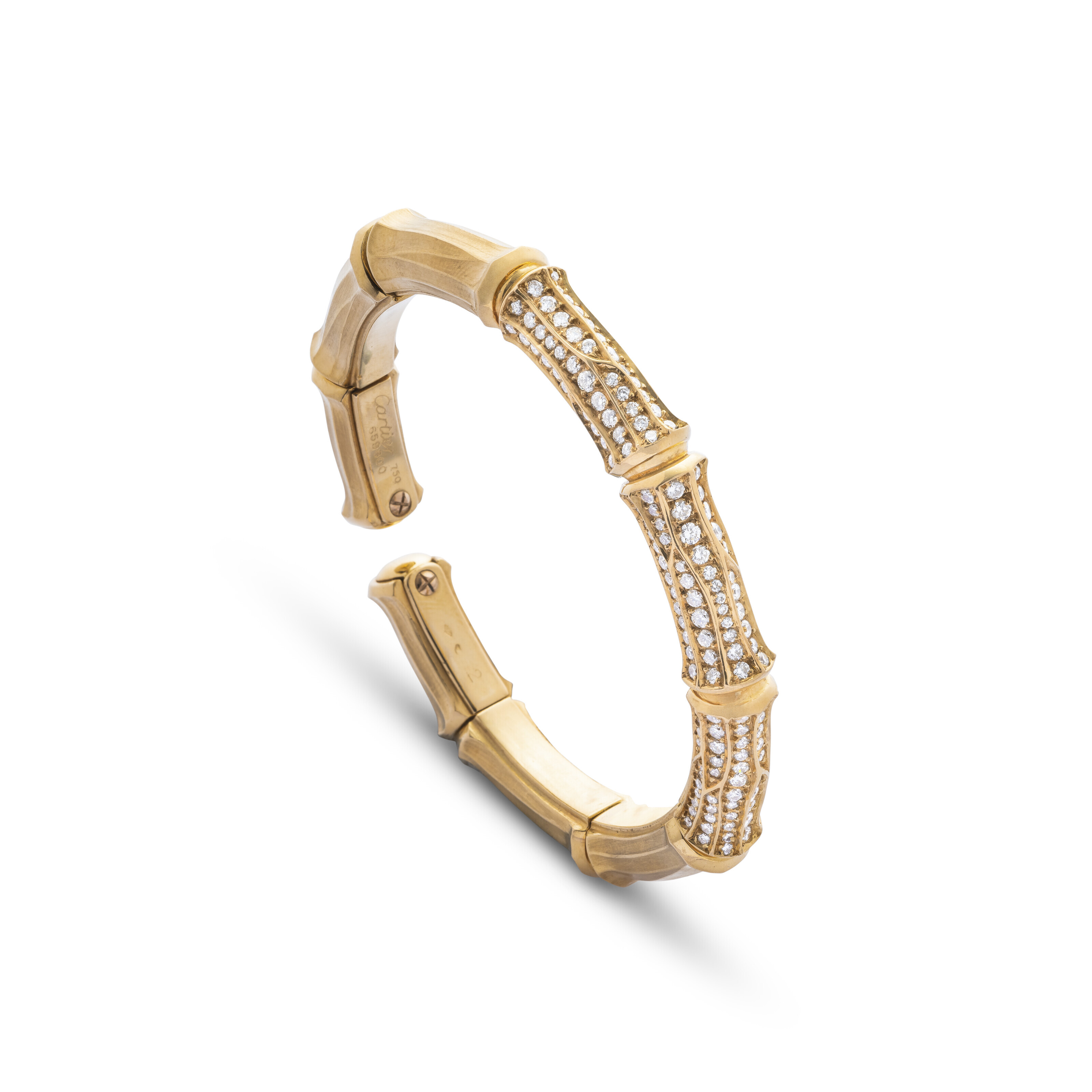 NO RESERVE | CARTIER DIAMOND AND GOLD 'BAMBOO' BANGLE, | Christie’s