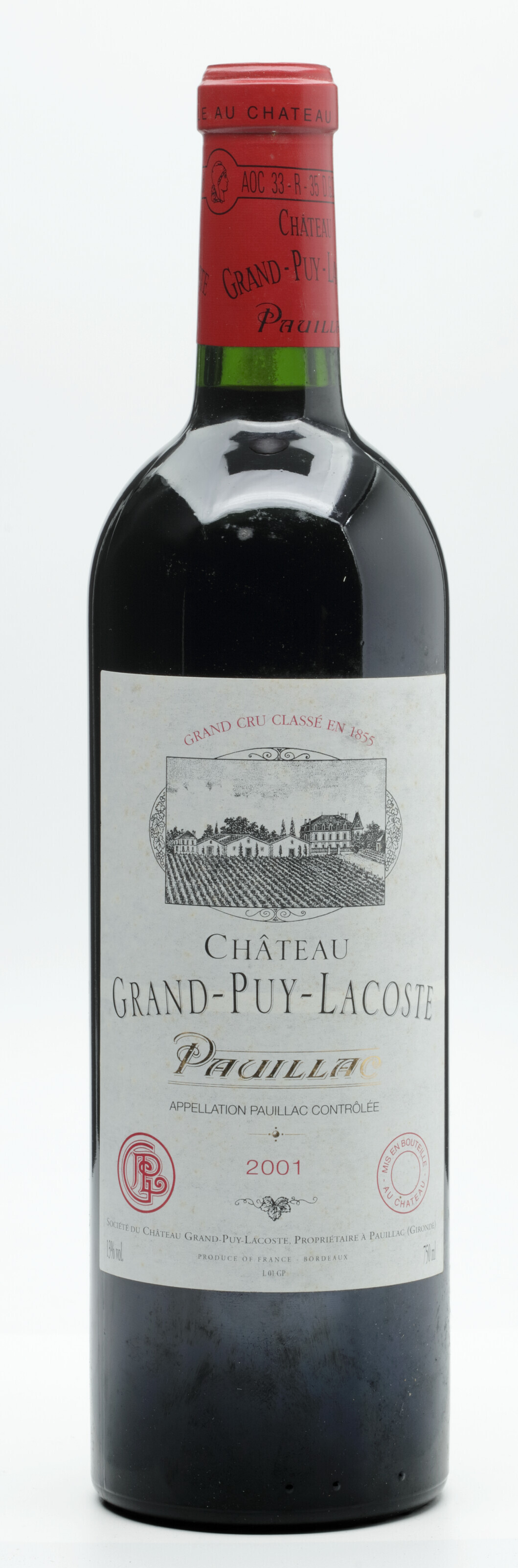 Château Grand-Puy-Lacoste 2001, Pauillac, 5ème cru classéBin-soiled ...