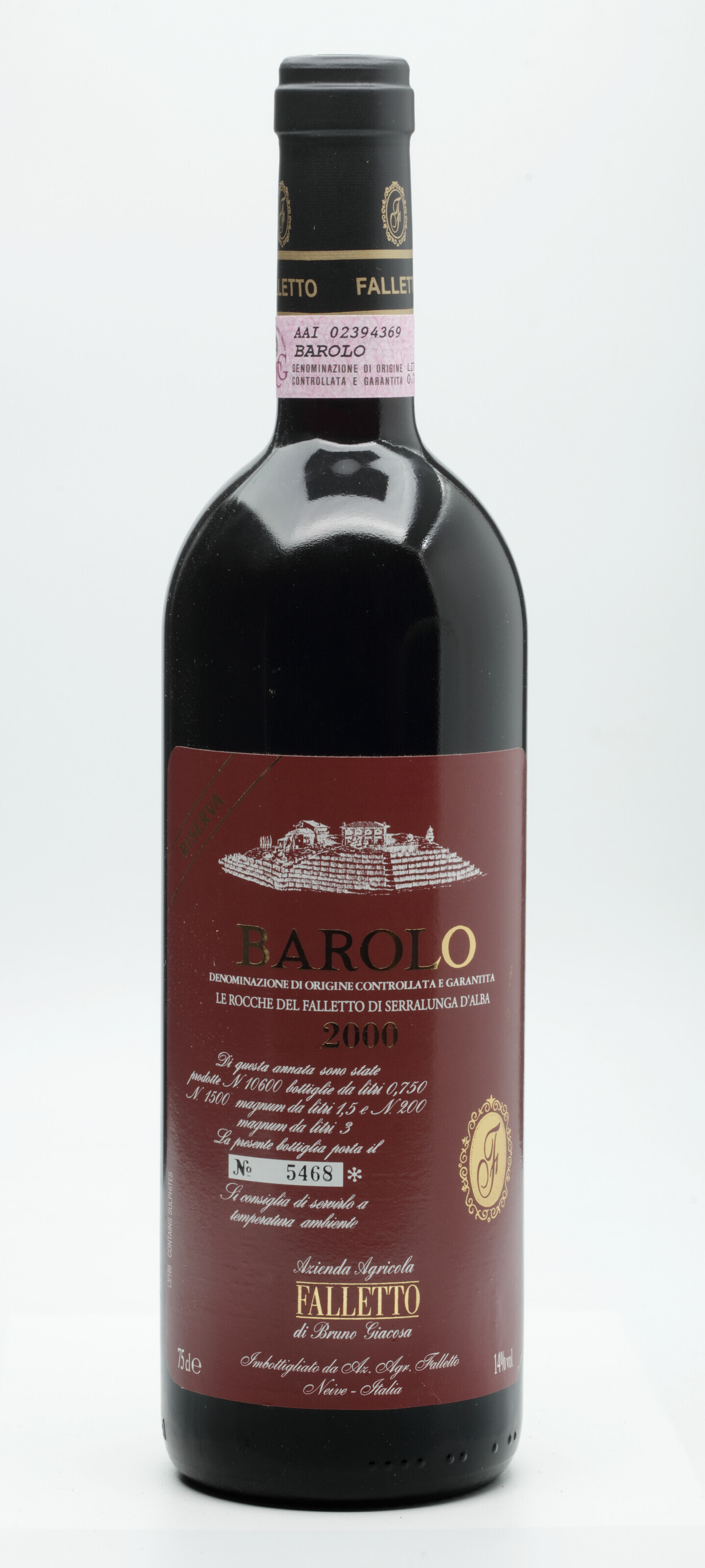 Bruno Giacosa, Barolo Le Rocche del Falleto Riserva 2000, PiedmontIn ...