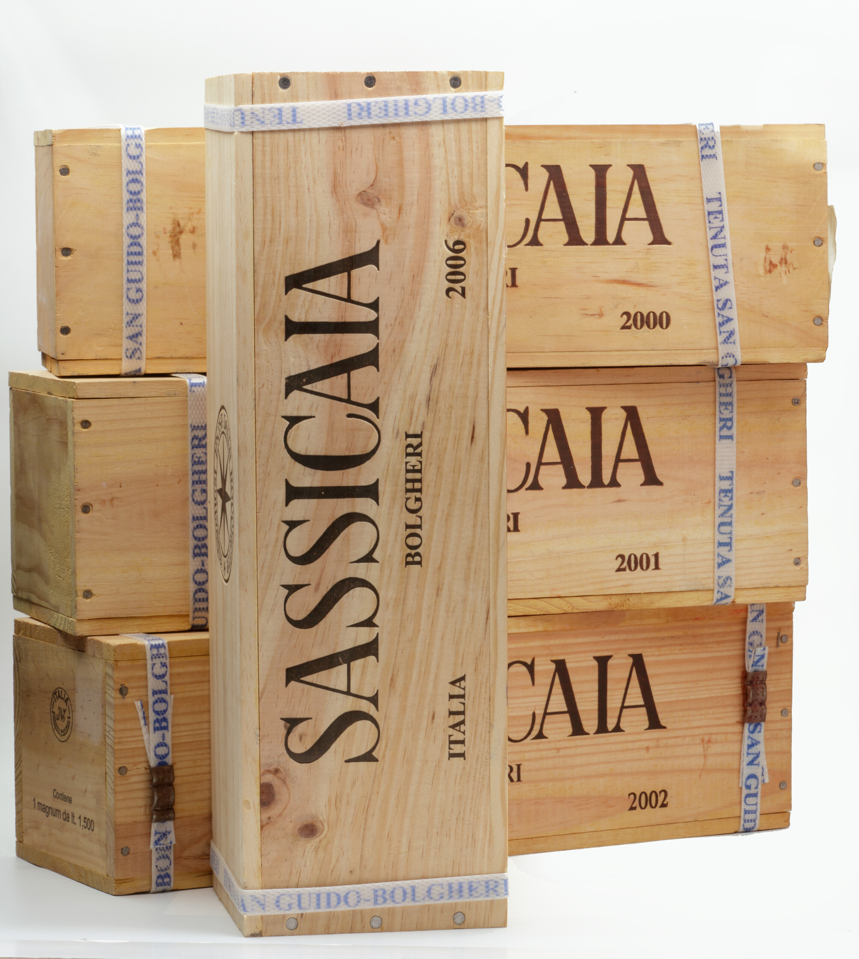 Mixed Sassicaia Magnums 2000-2006, Sassicaia2000 In a banded original ...