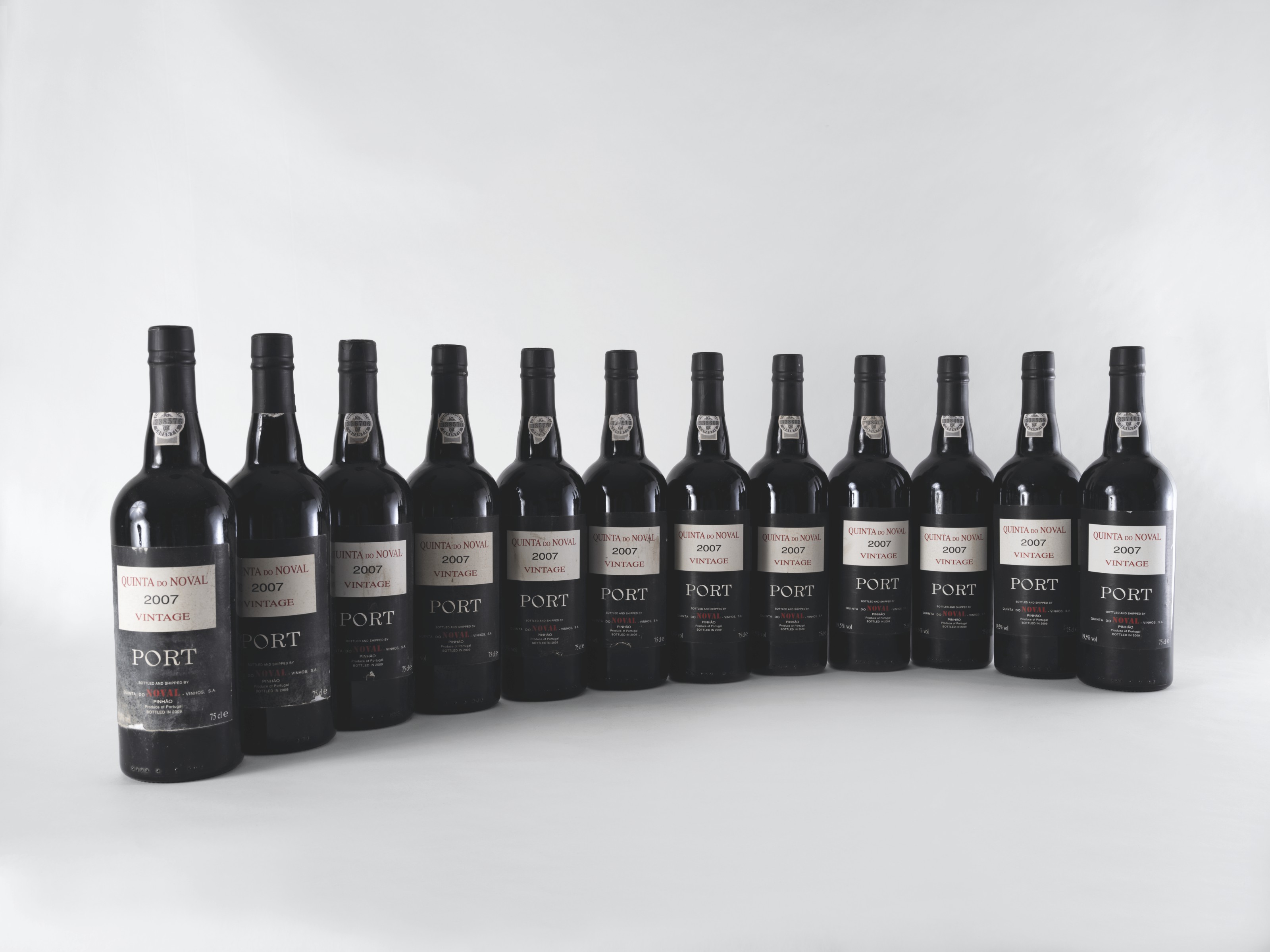 Quinta do Noval 2007, Vintage PortSix bin-soiled labels. Six bin-soiled ...