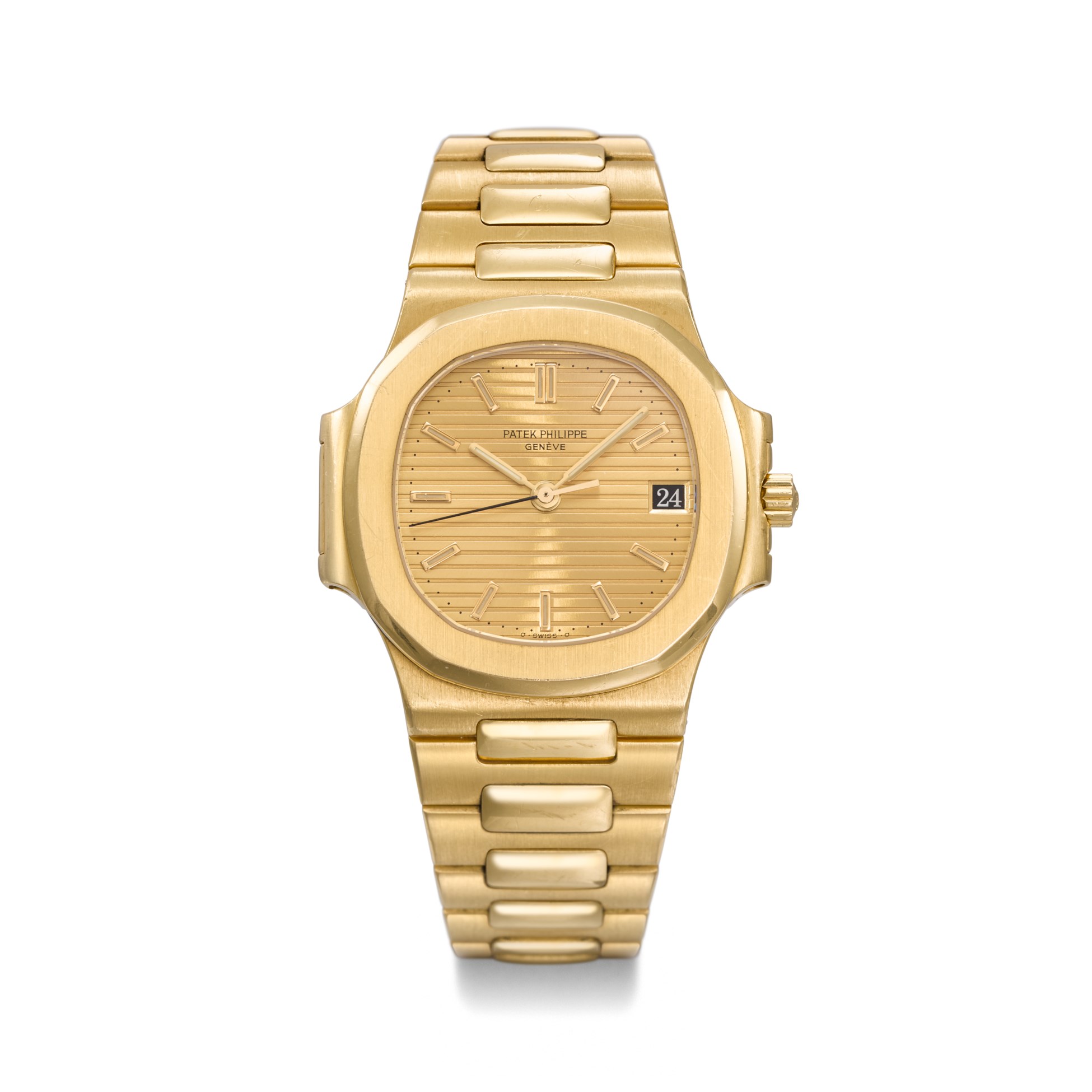 PATEK PHILIPPE. A RARE AND HIGHLY ATTRACTIVE 18K GOLD AUTOMATIC ...