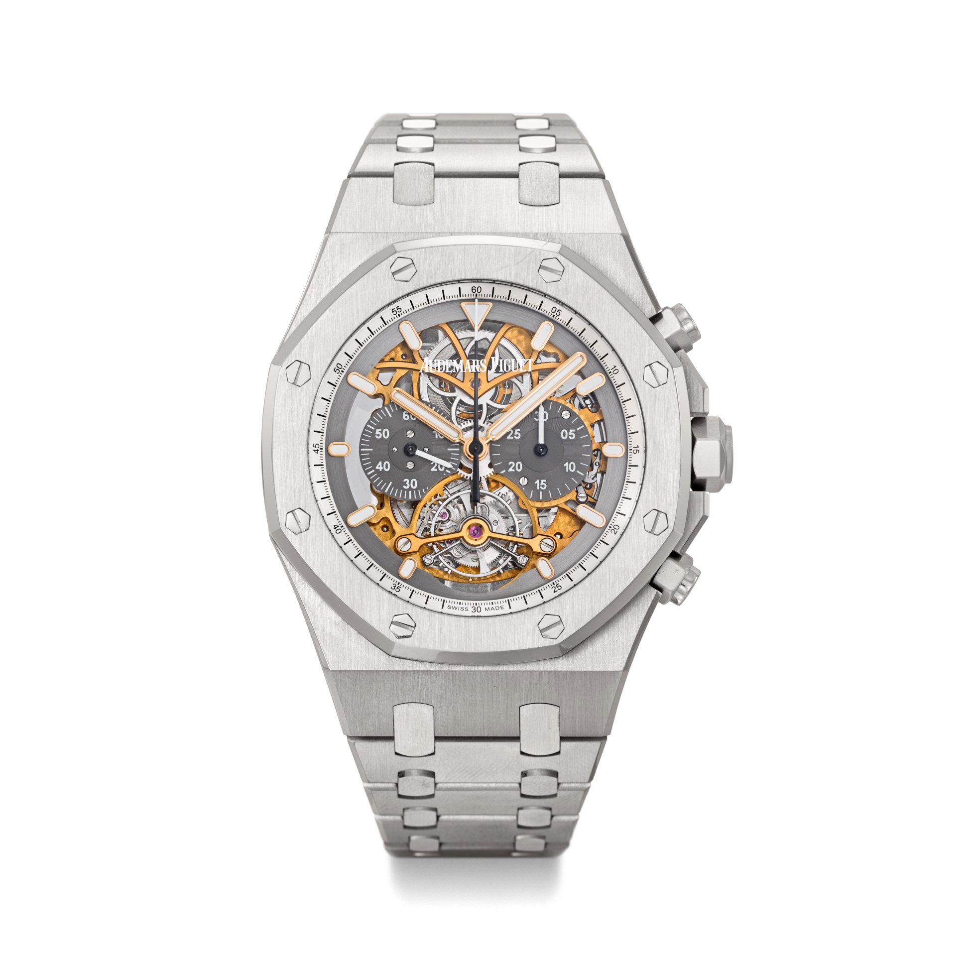 AUDEMARS PIGUET. AN EXTREMELY RARE AND ATTRACTIVE TITANIUM LIMITED ...