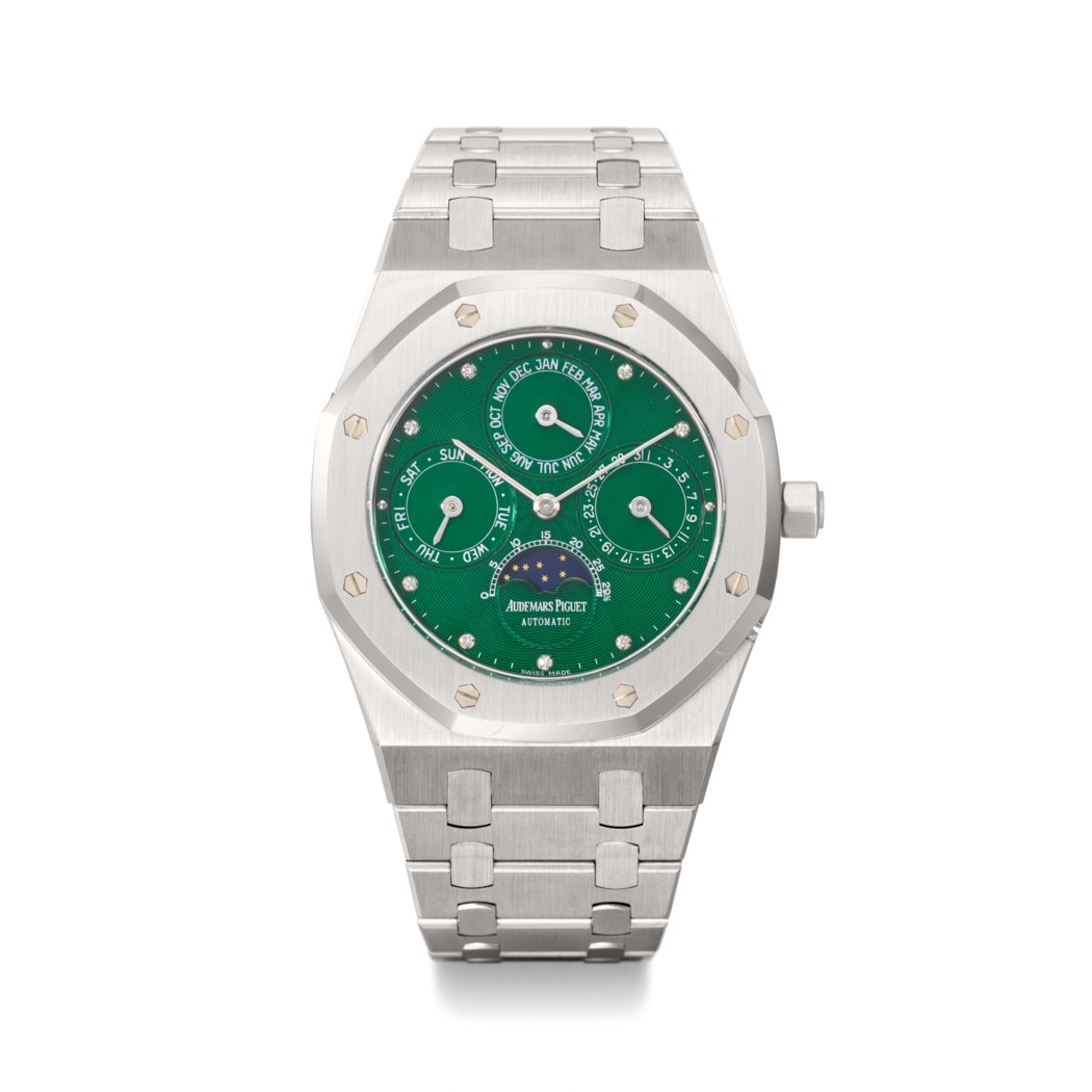 AUDEMARS PIGUET. A POSSIBLY UNIQUE AND HIGHLY ATTRACTIVE, STAINLESS ...