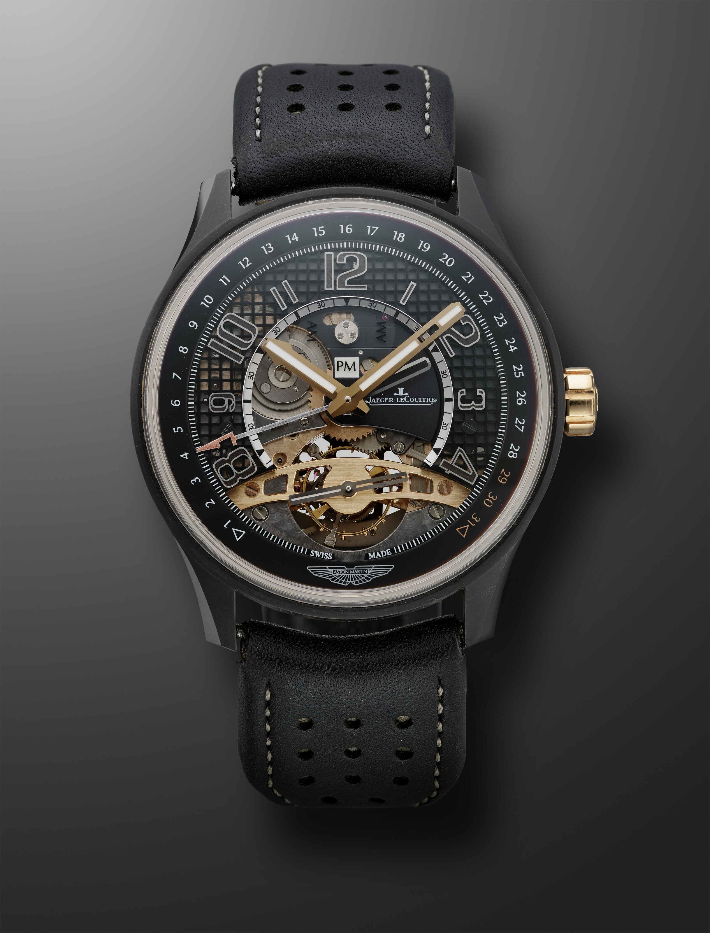 JAEGER-LECOULTRE, LIMITED EDITION CERAMIC AND PINK GOLD TOURBILLON ...