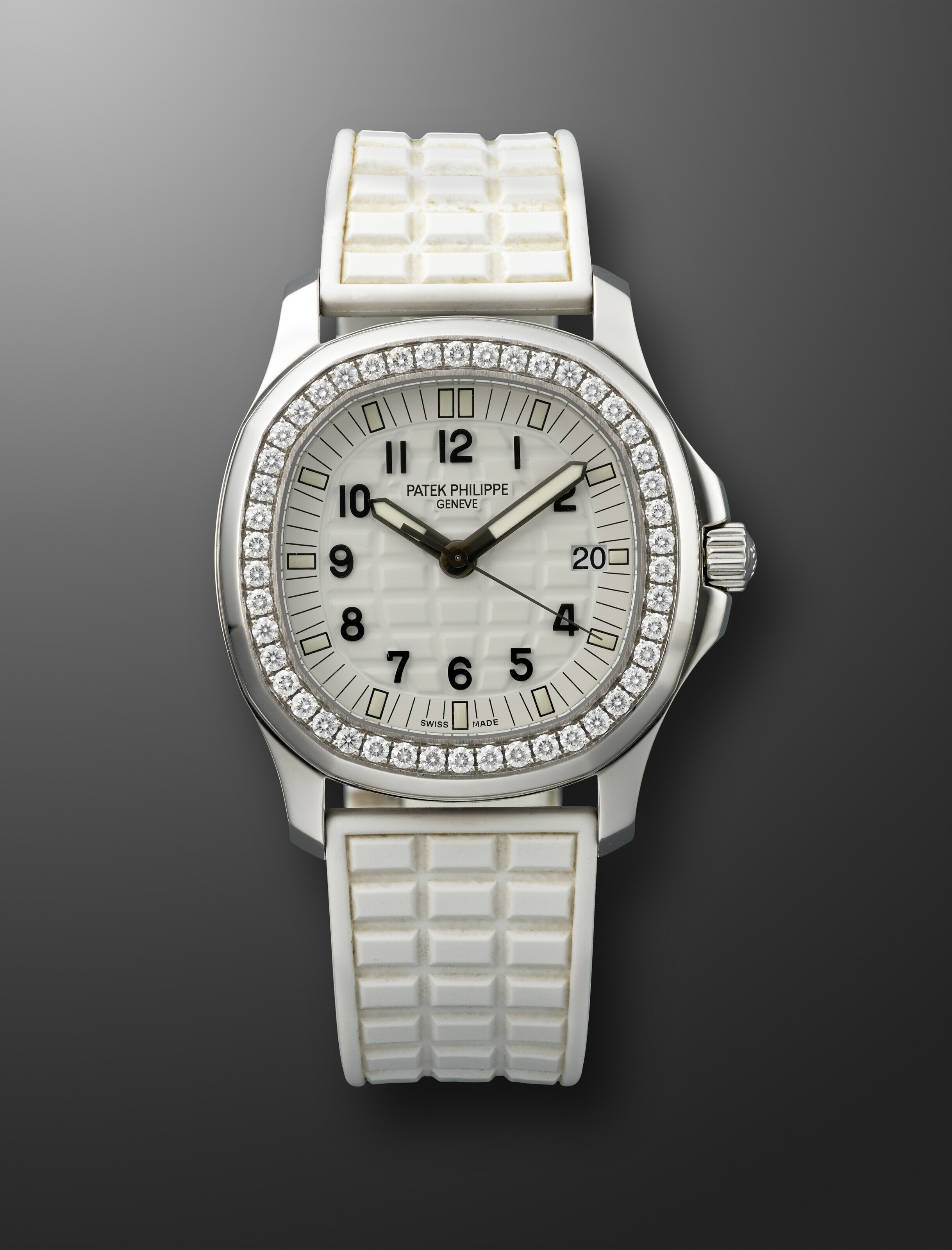 PATEK PHILIPPE, STAINLESS STEEL AND DIAMOND-SET 'AQUANAUT LUCE', REF ...