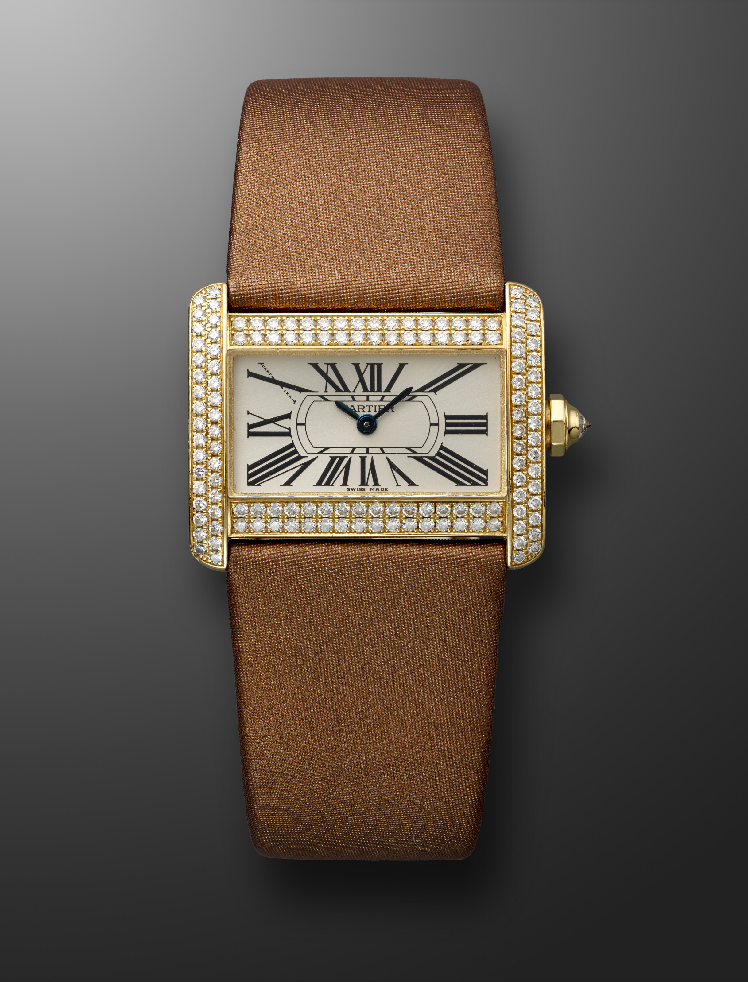 CARTIER, YELLOW GOLD AND DIAMOND-SET 'TANK DIVAN', REF. 2601, | Christie’s