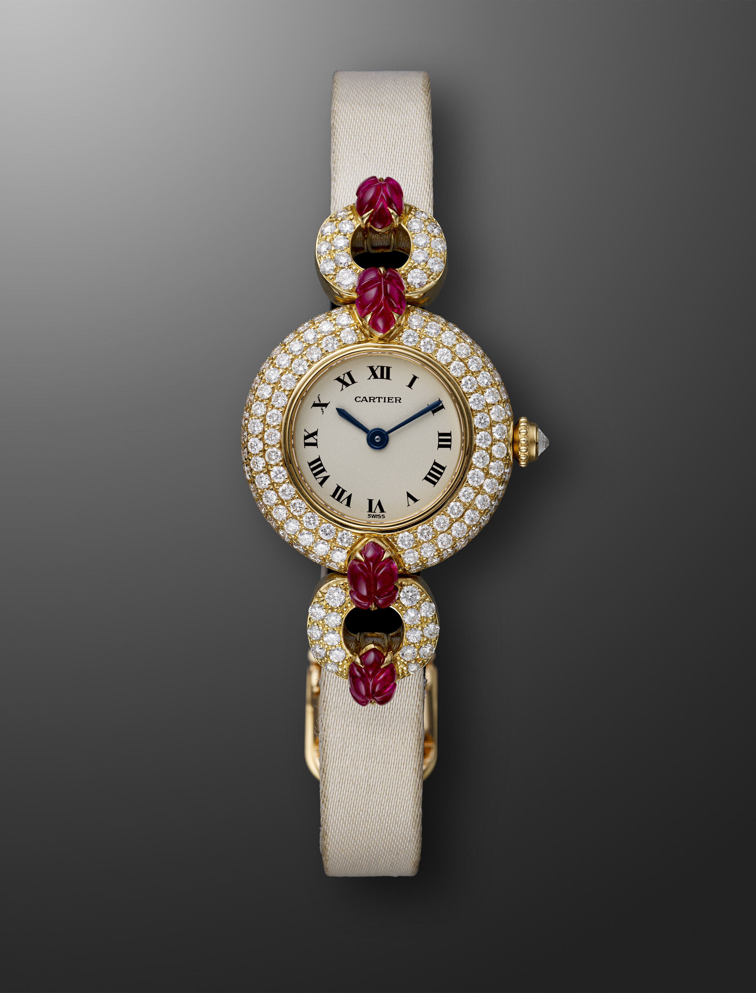 CARTIER, YELLOW GOLD, DIAMOND-SET AND RUBY LADY 'COLISEE TUTTI FRUTTI ...