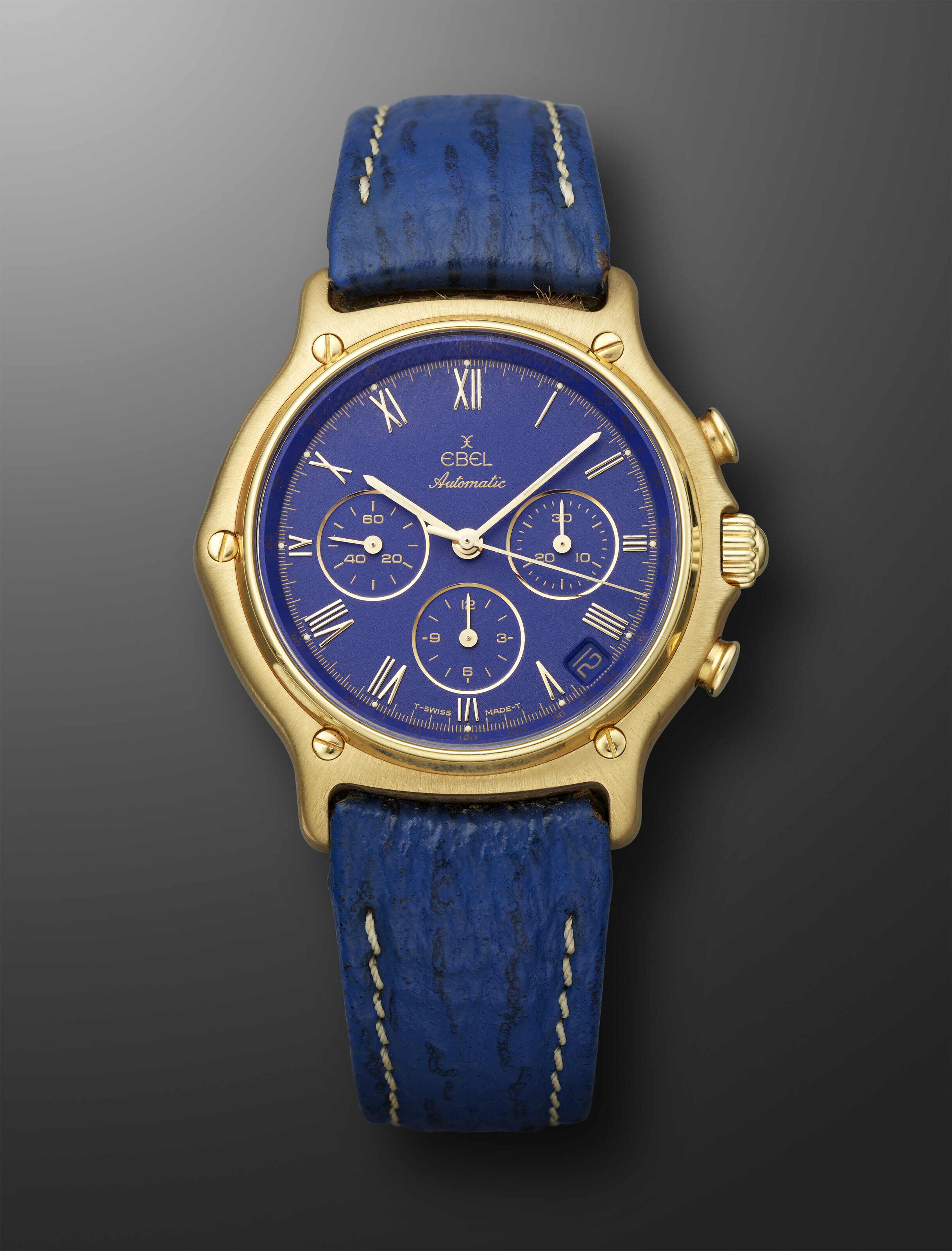 EBEL, YELLOW GOLD CHRONOGRAPH '1911' WITH BLUE DIAL, | Christie’s
