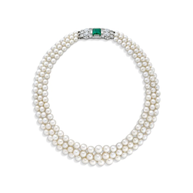 BULGARI ART DECO NATURAL AND CULTURED PEARL, DIAMOND AND IMITATION GEM NECKLACE | Christie's