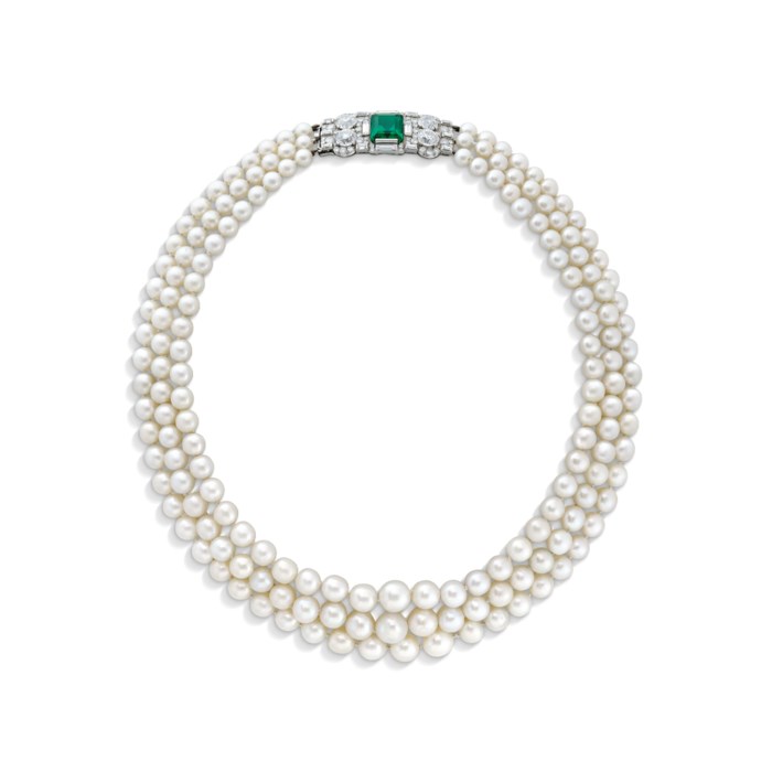 BULGARI ART DECO NATURAL AND CULTURED PEARL, DIAMOND AND IMITATION GEM ...