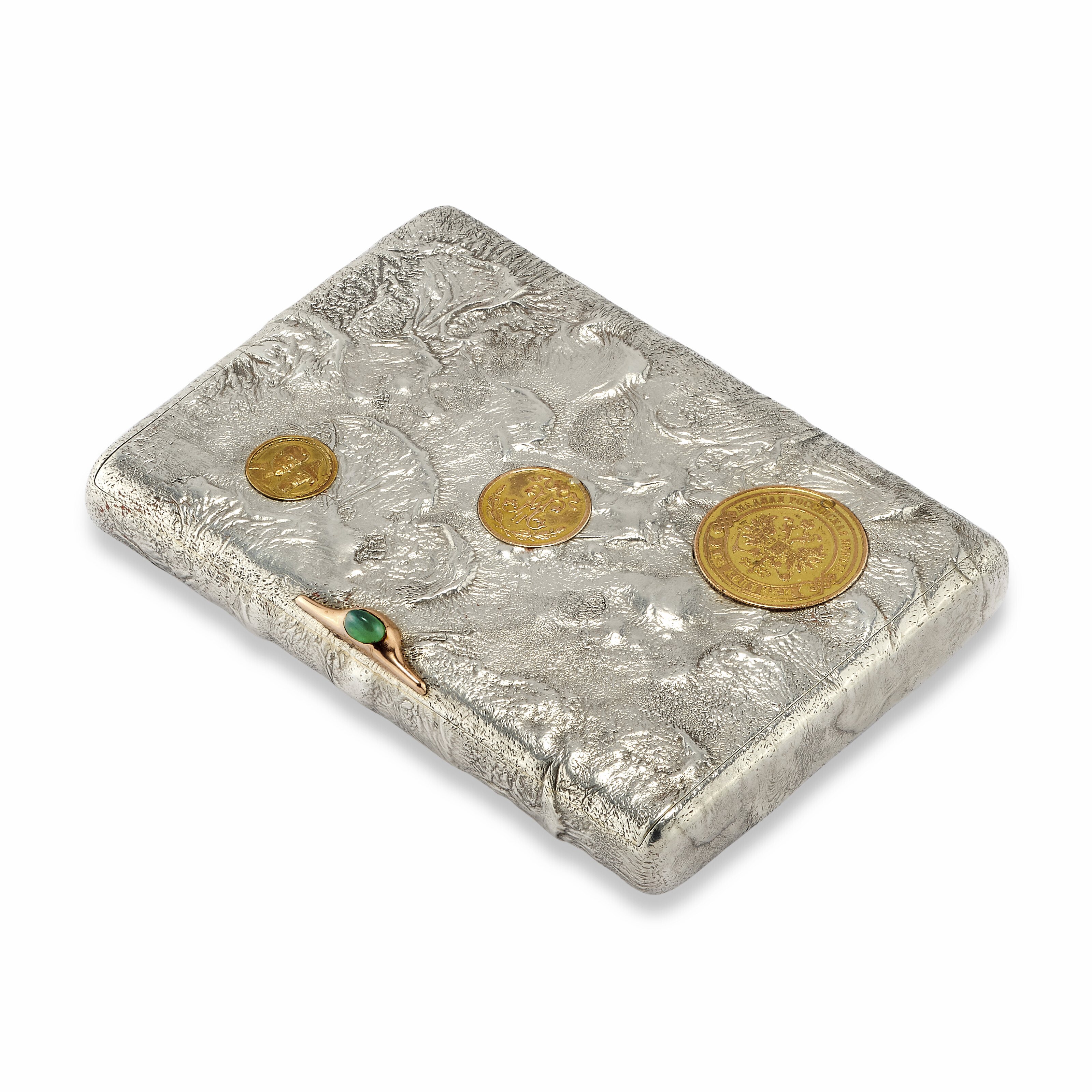 EARLY 20TH CENTURY SILVER CIGARETTE CASE WITH SAMORODOK FINISH ...