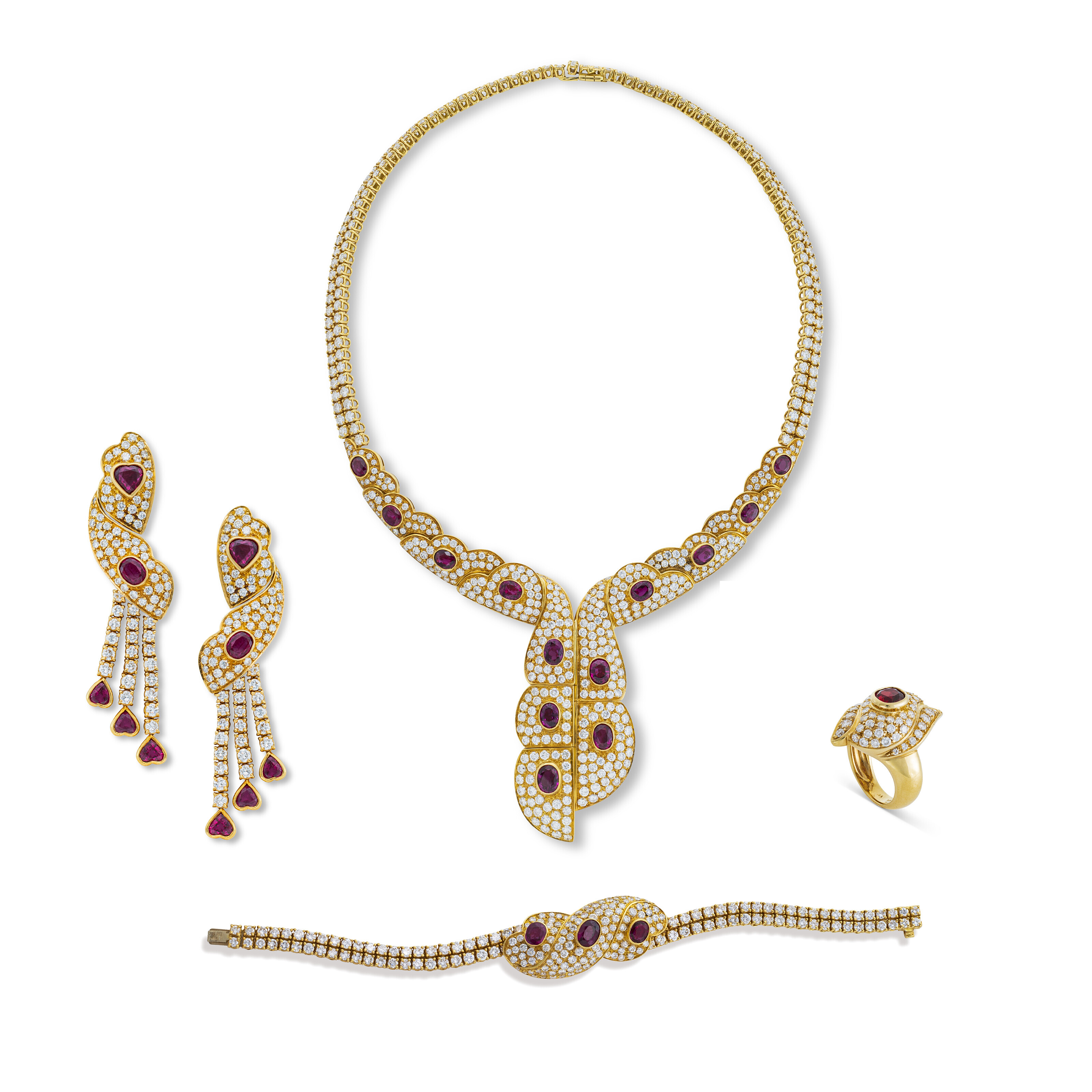 NO RESERVE | SUITE OF RUBY AND DIAMOND JEWELLERY, | Christie’s