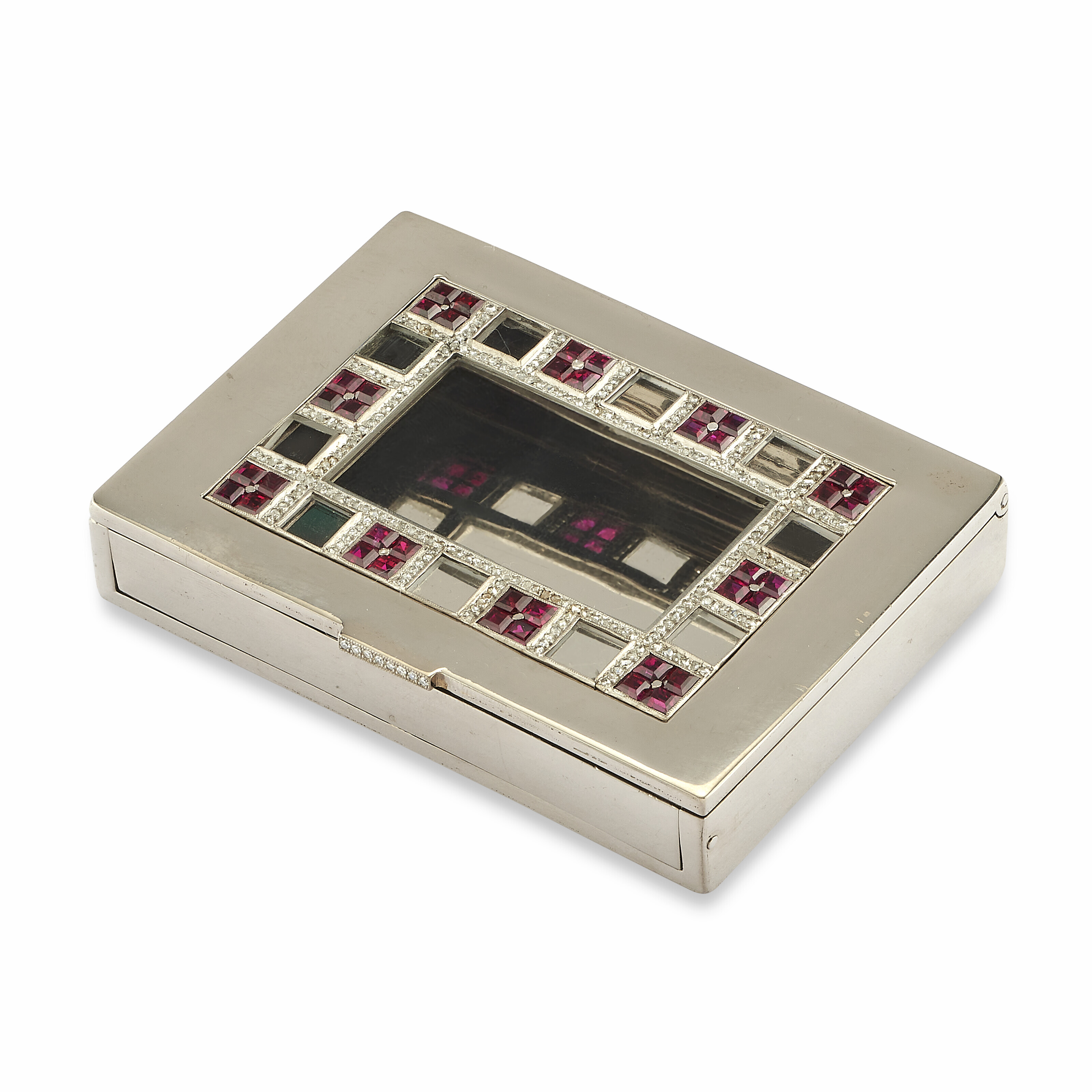 CHARLES HOLL ART DECO RUBY AND DIAMOND POWDER COMPACT, | Christie’s