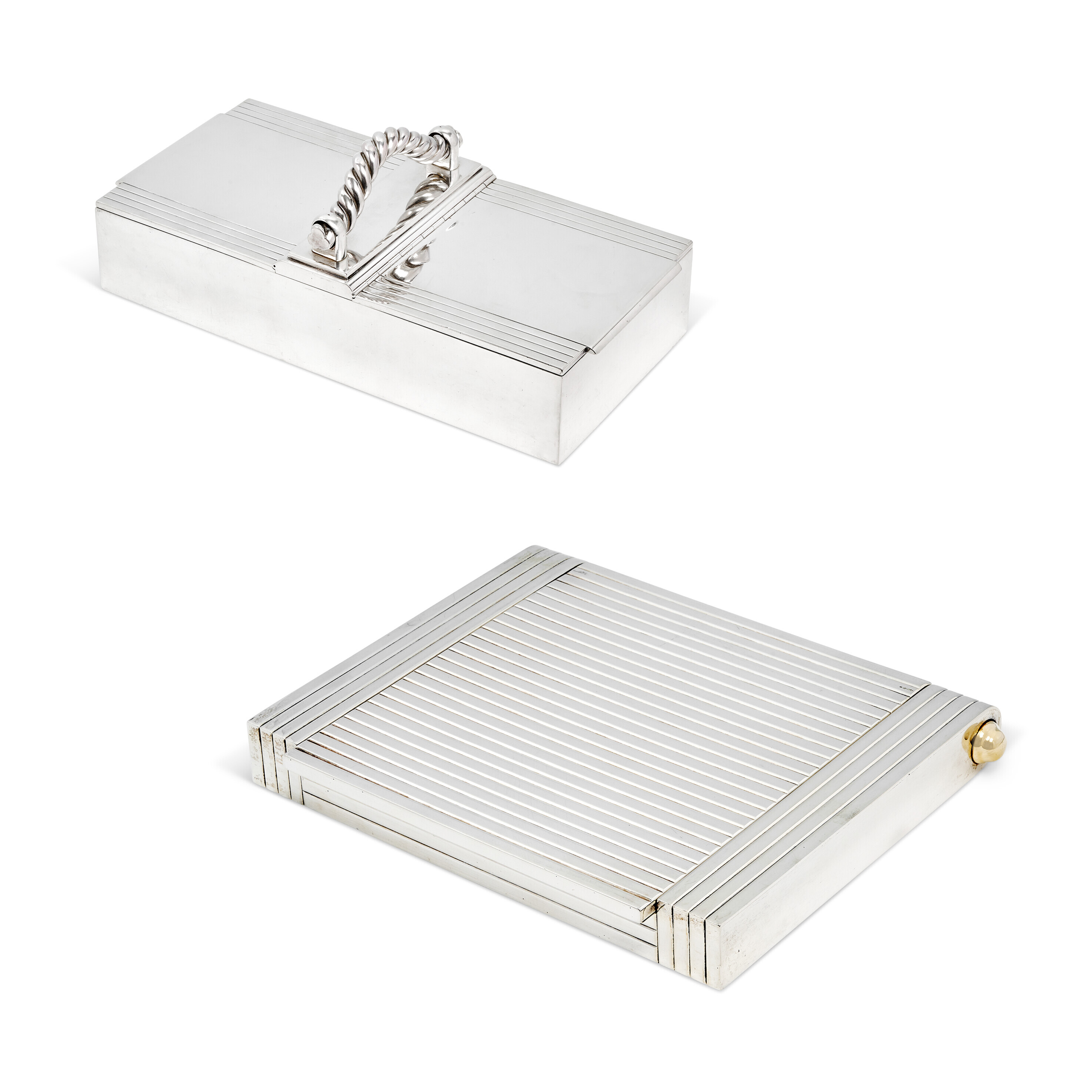 NO RESERVE | CARTIER SILVER CIGARETTE BOX AND CARTIER SILVER AND GOLD ...