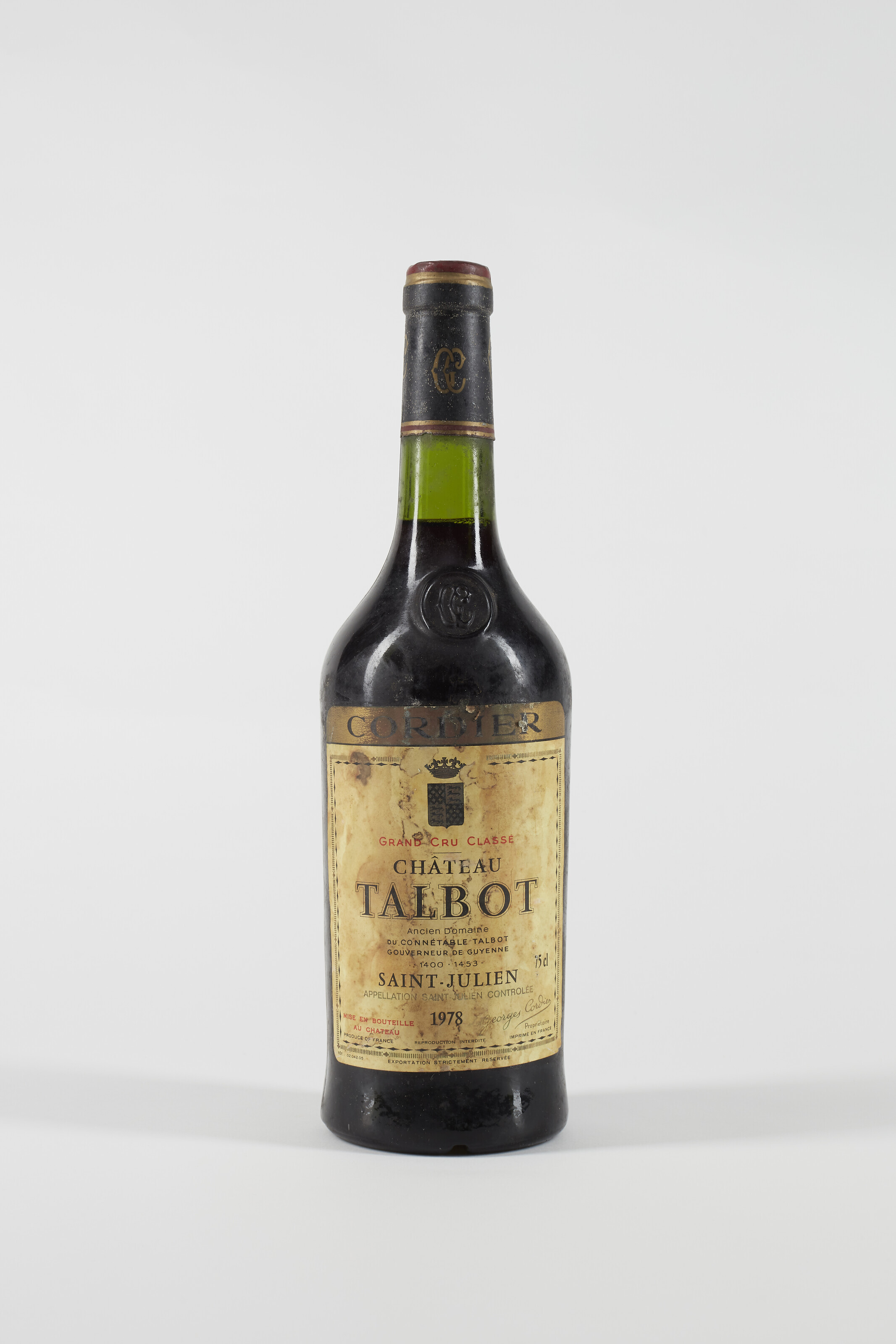 Château Talbot 1978, Saint-Julien, 4ème cru classéSlightly corroded ...