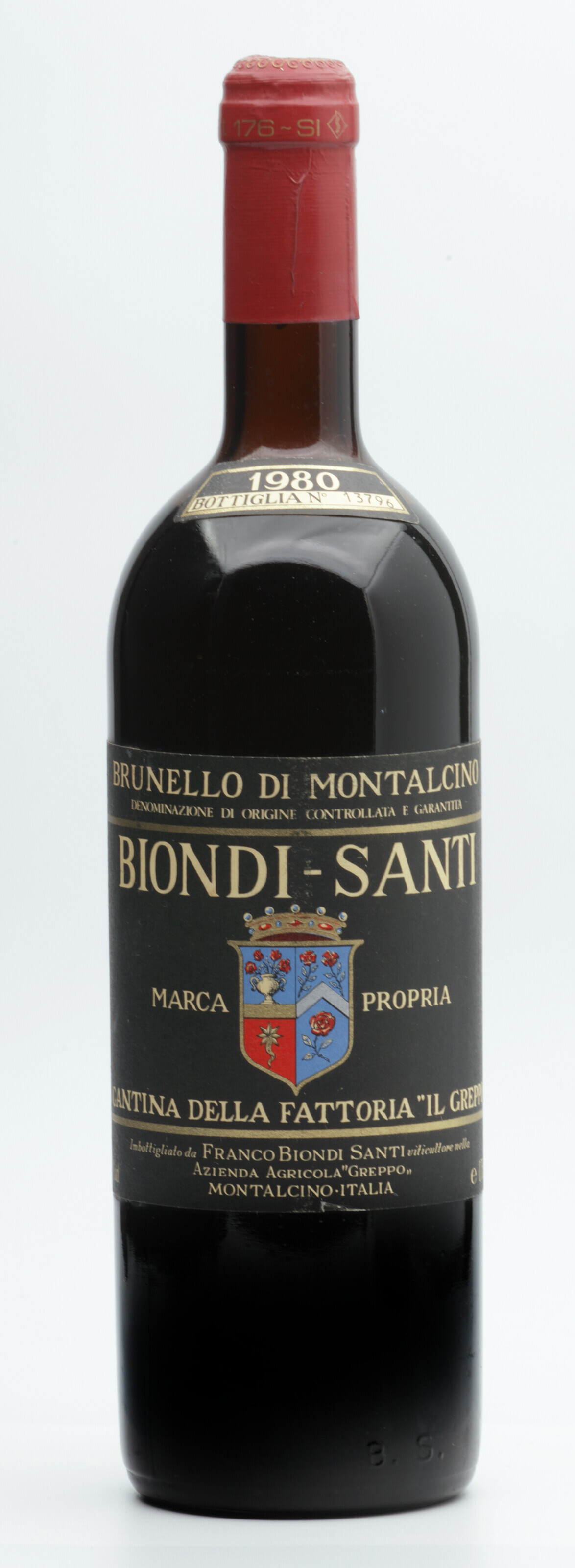 Biondi Santi, Brunello di Montalcino 1980, TuscanyThree corroded ...
