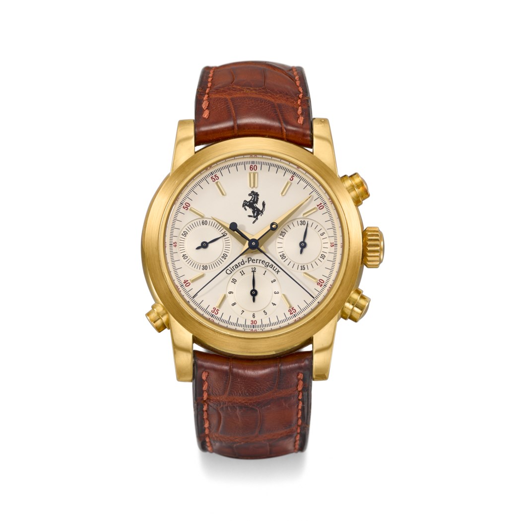 GIRARD-PERREGAUX. A RARE 18K GOLD LIMITED EDITION AUTOMATIC SPLIT ...
