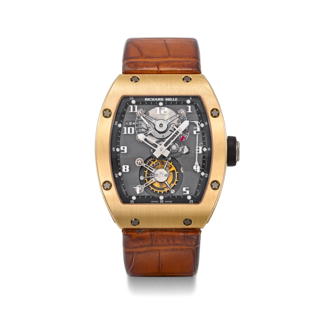 RICHARD MILLE. A UNIQUE AND HIGHLY IMPORTANT 18K PINK GOLD WRISTWATCH ...